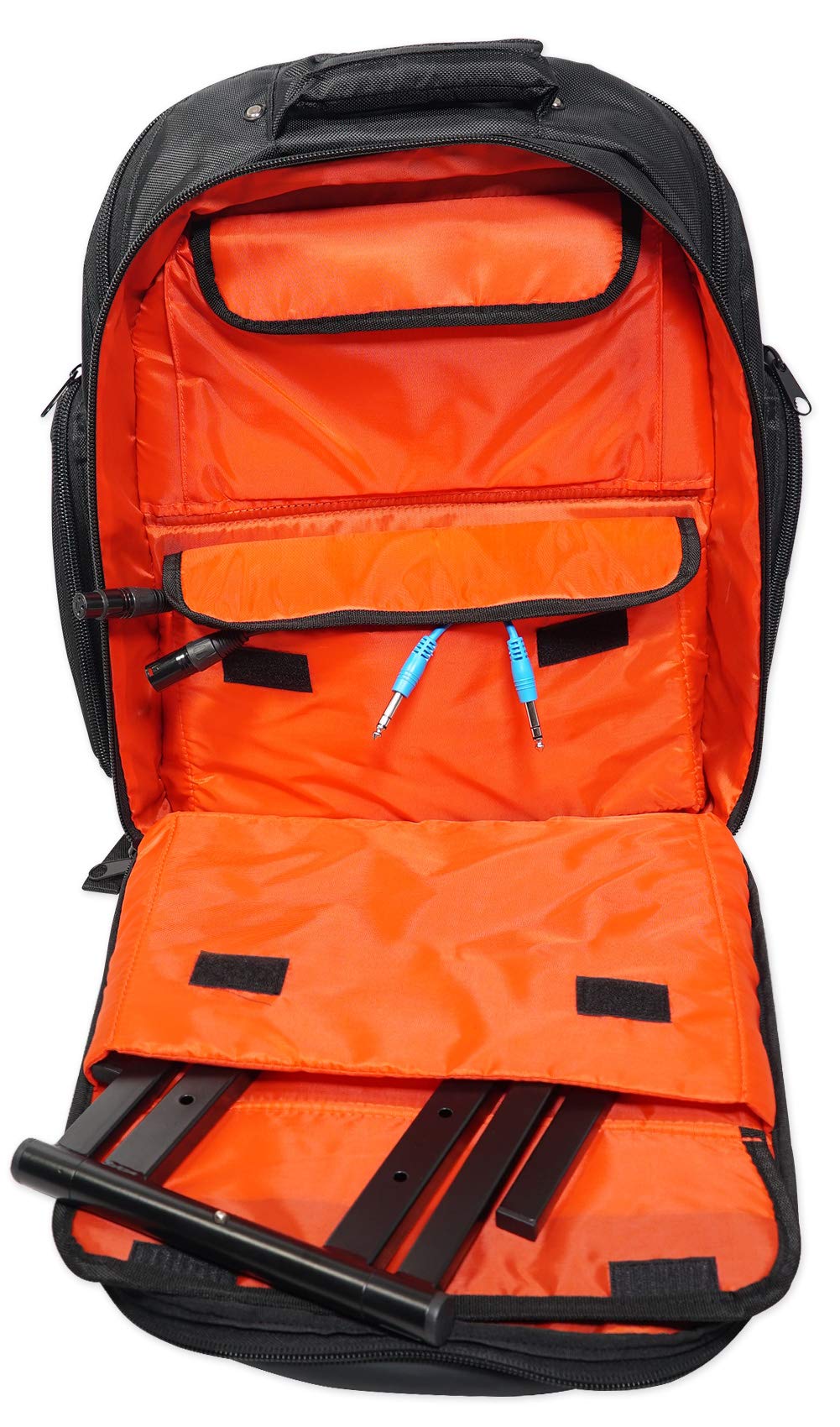 Rockville DJ Laptop/Gear Travel Backpack Bag w/ Headphone Compartment+Dividers, Black