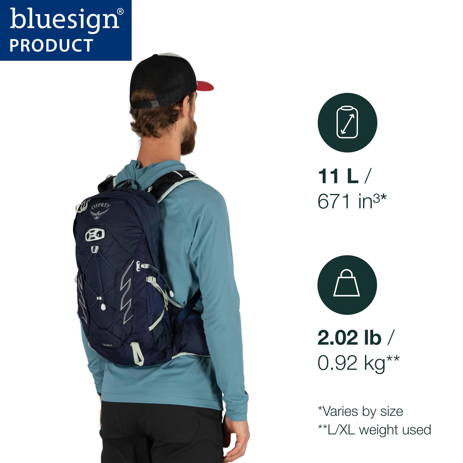 Osprey Talon 11 Men's Hiking Backpack , Ceramic Blue, Large/X-Large
