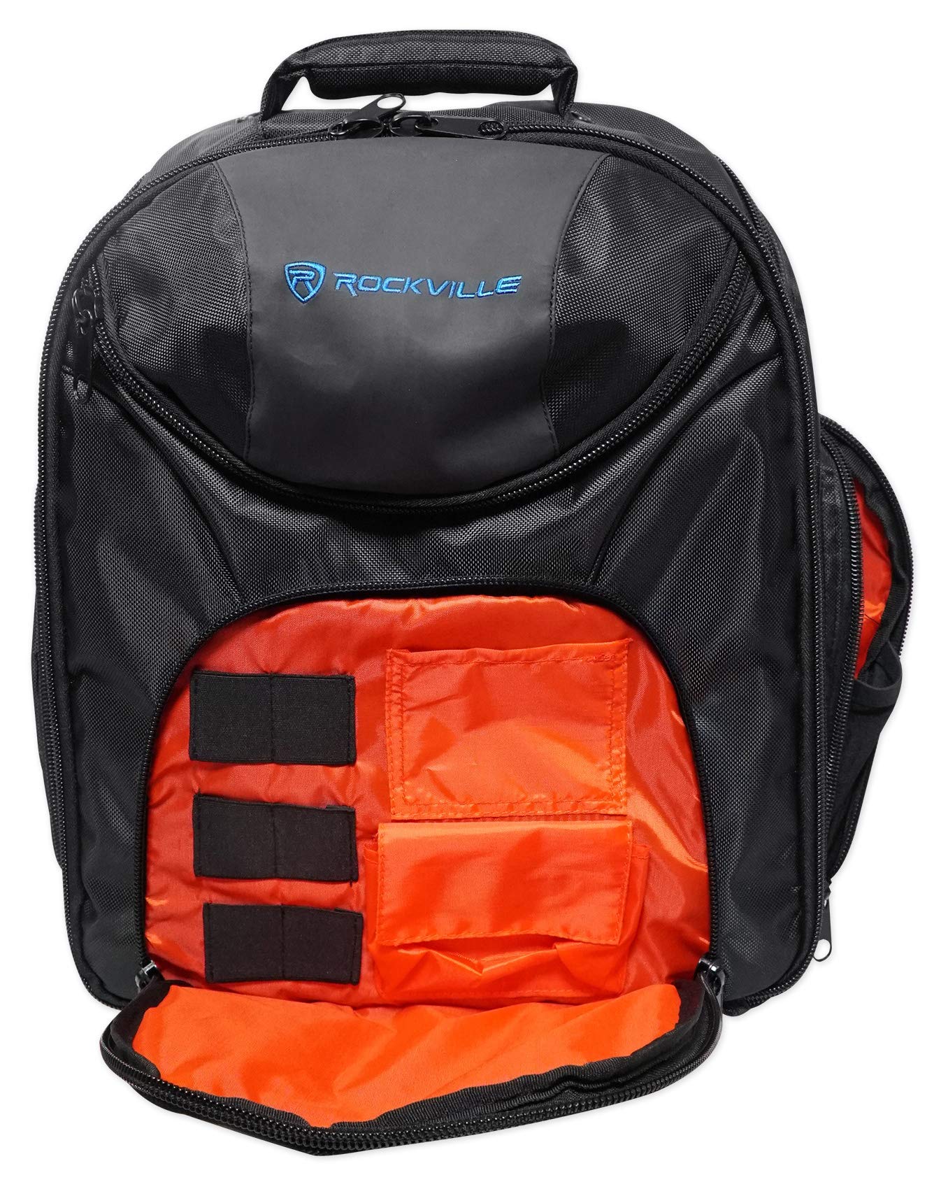 Rockville DJ Laptop/Gear Travel Backpack Bag w/ Headphone Compartment+Dividers, Black