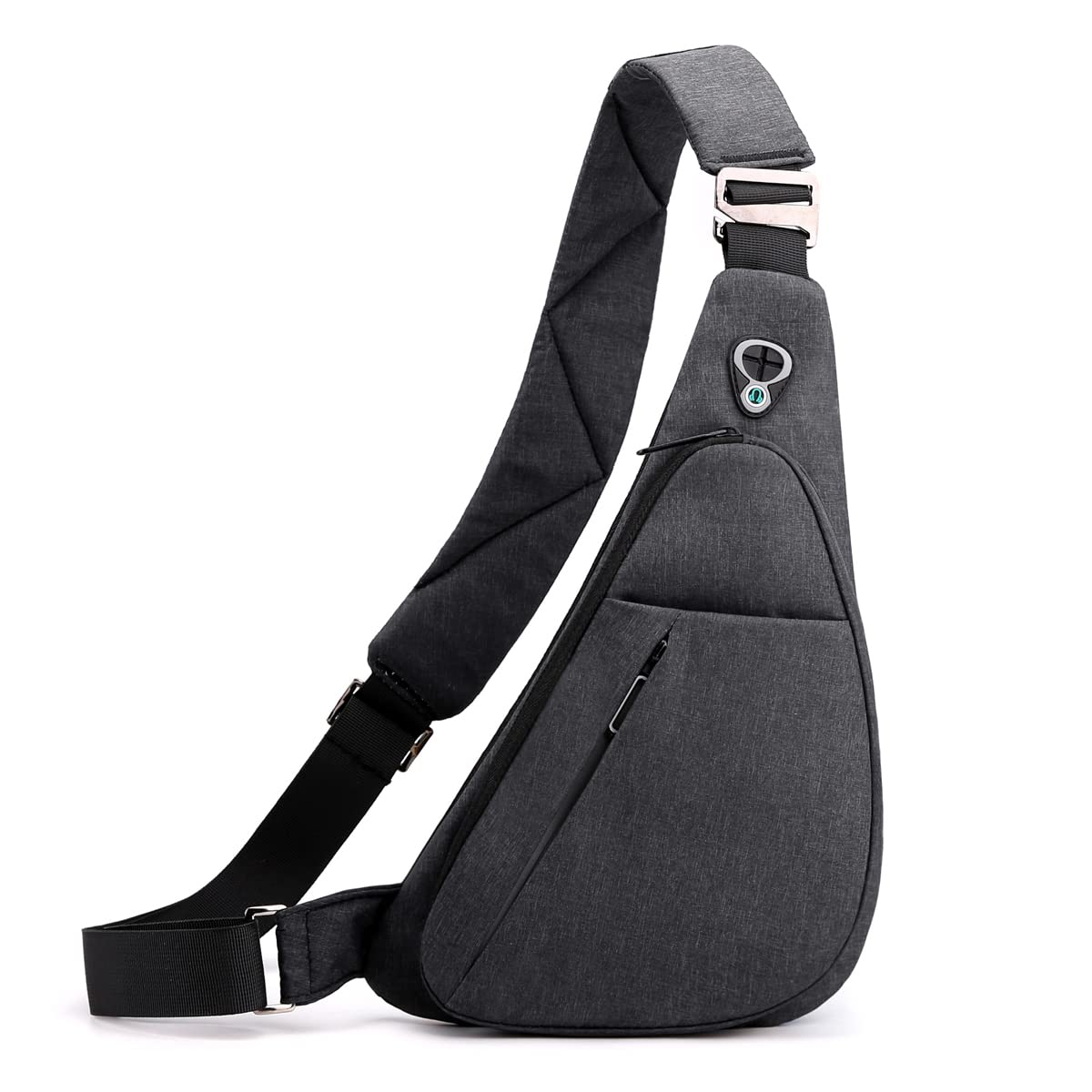 Sling Bag Slim Waterproof Shoulder Backpack For Travel Hiking Anti-Thief Crossbody Chest Daypack Personal Pocket Bag (Black for Right Hand User)