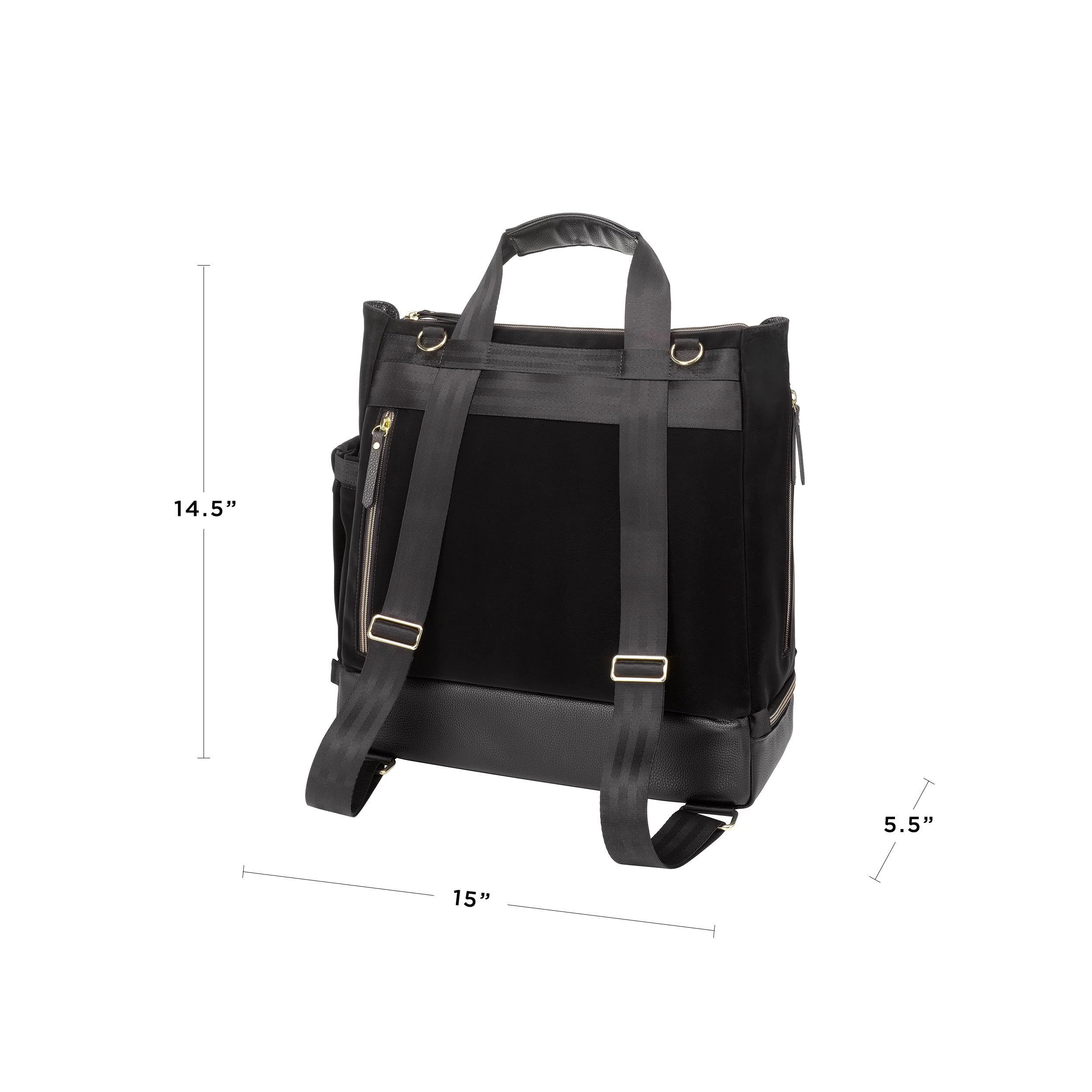 Petunia Pickle Bottom Pivot Backpack | Multiple Carrying Options (Backpack or Tote) | Insulated Pockets to Keep You Organized | Modern Silhouette with a Roomy Interior | Twilight Black