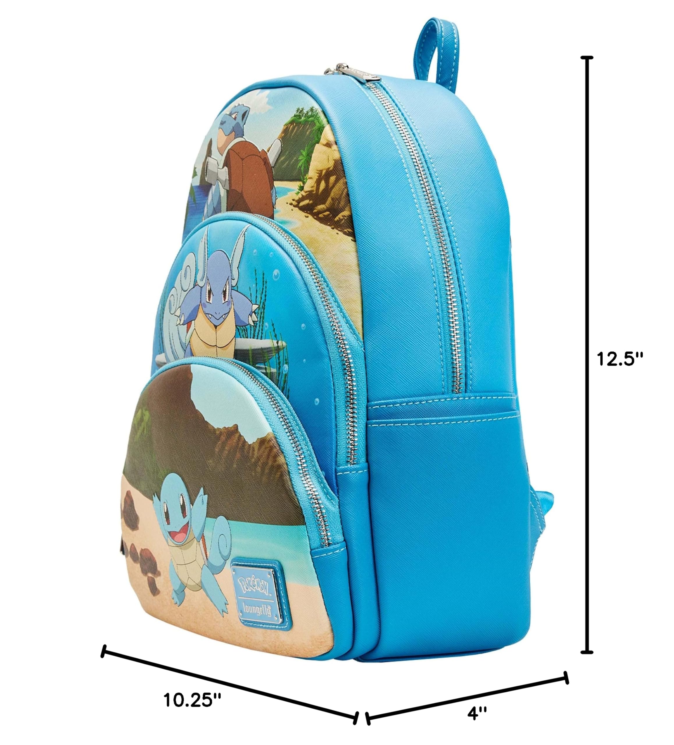 Loungefly Pokemon Squirtle Evolution Triple Pocket Backpack