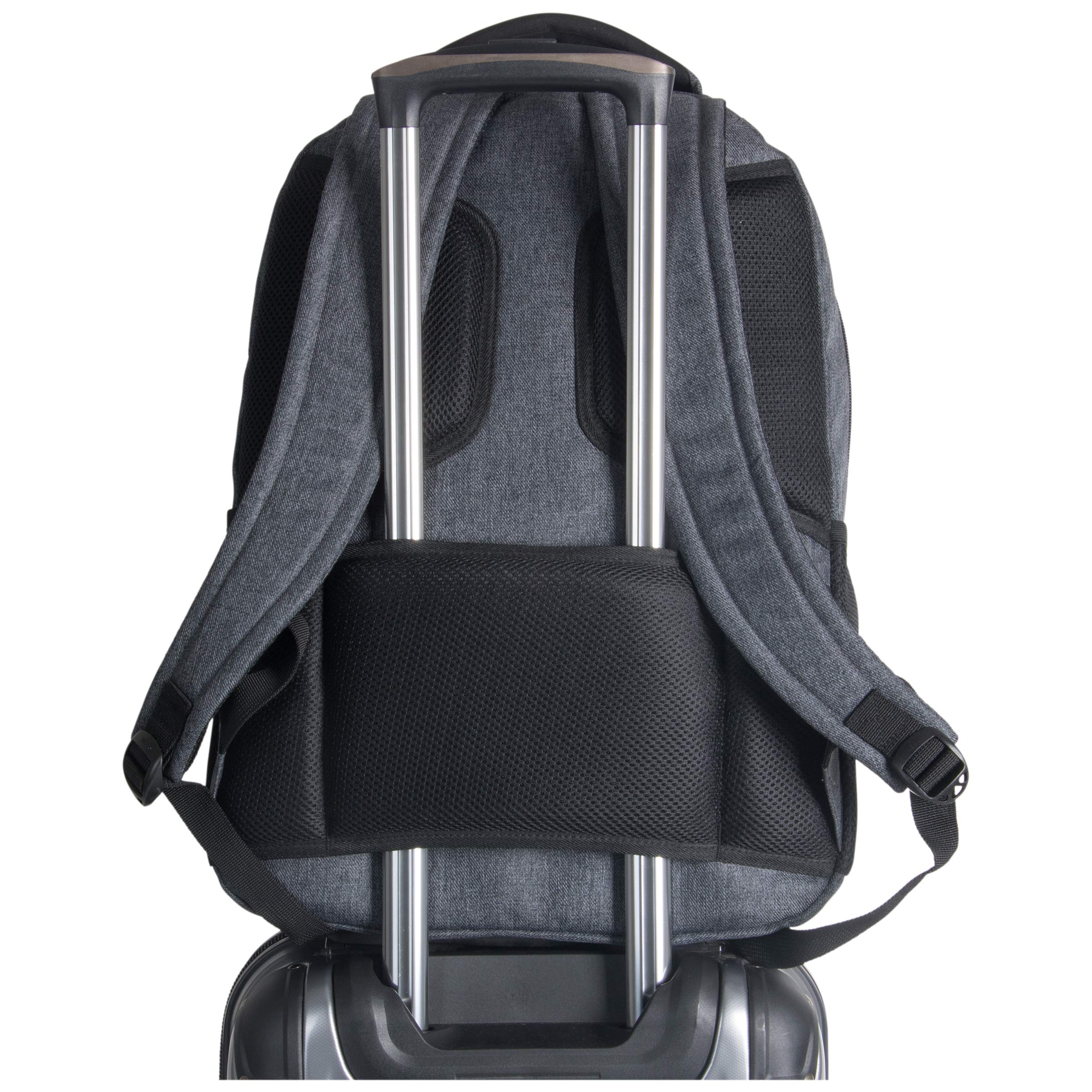 Kenneth Cole REACTION Travelier Multi-Pocket Laptop & Tablet Business, School, & Travel Backpack Bag, Charcoal, One Size