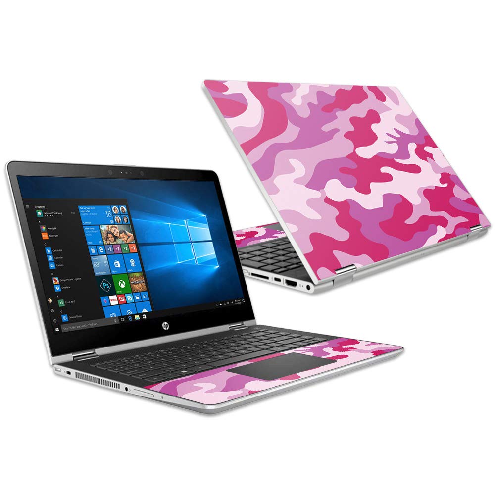 MightySkins Skin Compatible with HP Pavilion x360 15.6" (2018) - Pink Camo | Protective, Durable, and Unique Vinyl Decal wrap Cover | Easy to Apply, Remove, and Change Styles | Made in The USA