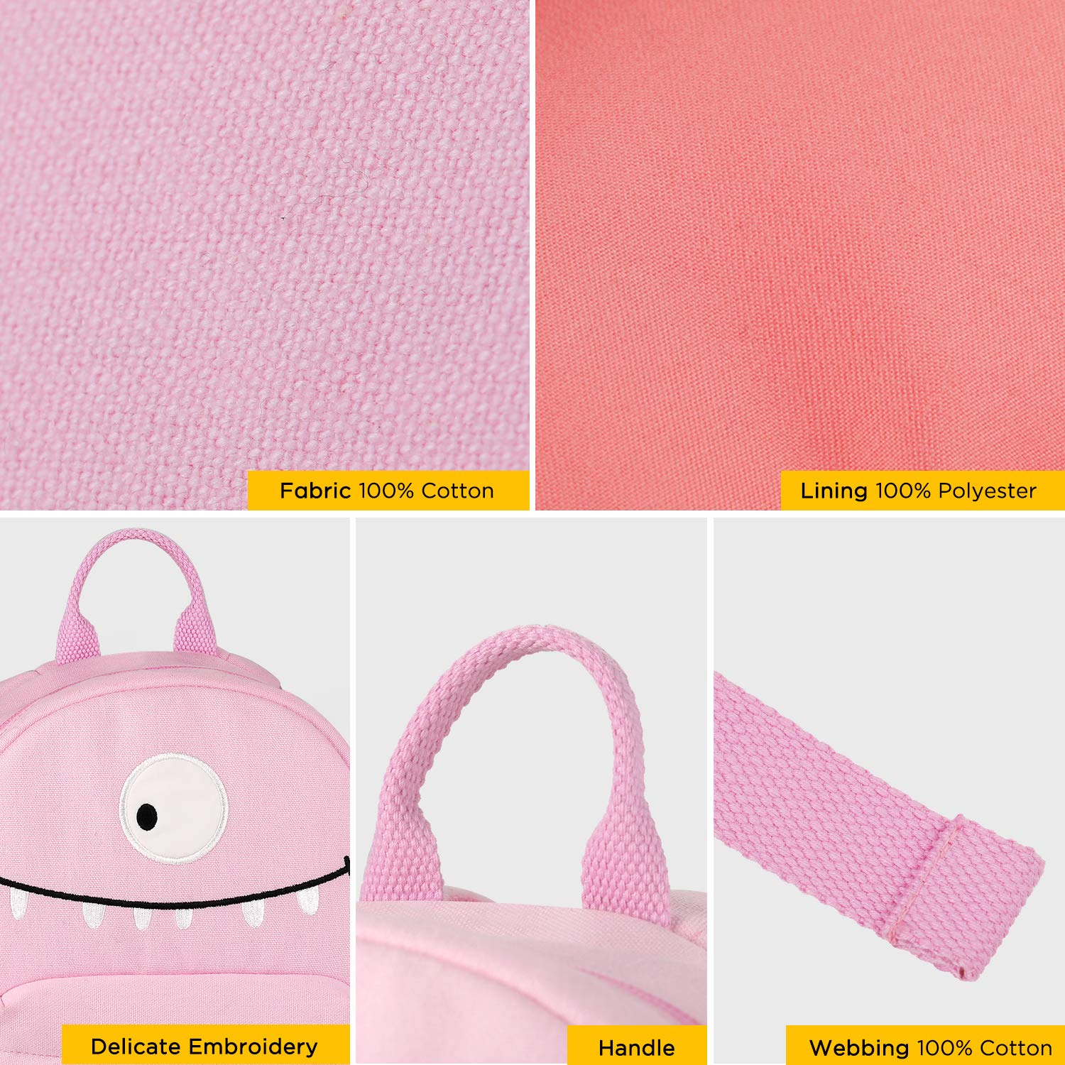 GAGAKU Mini Toddler Backpack for Girls 2-5 Years, Anti-Lost Preschool Backpack with Leash - Pink