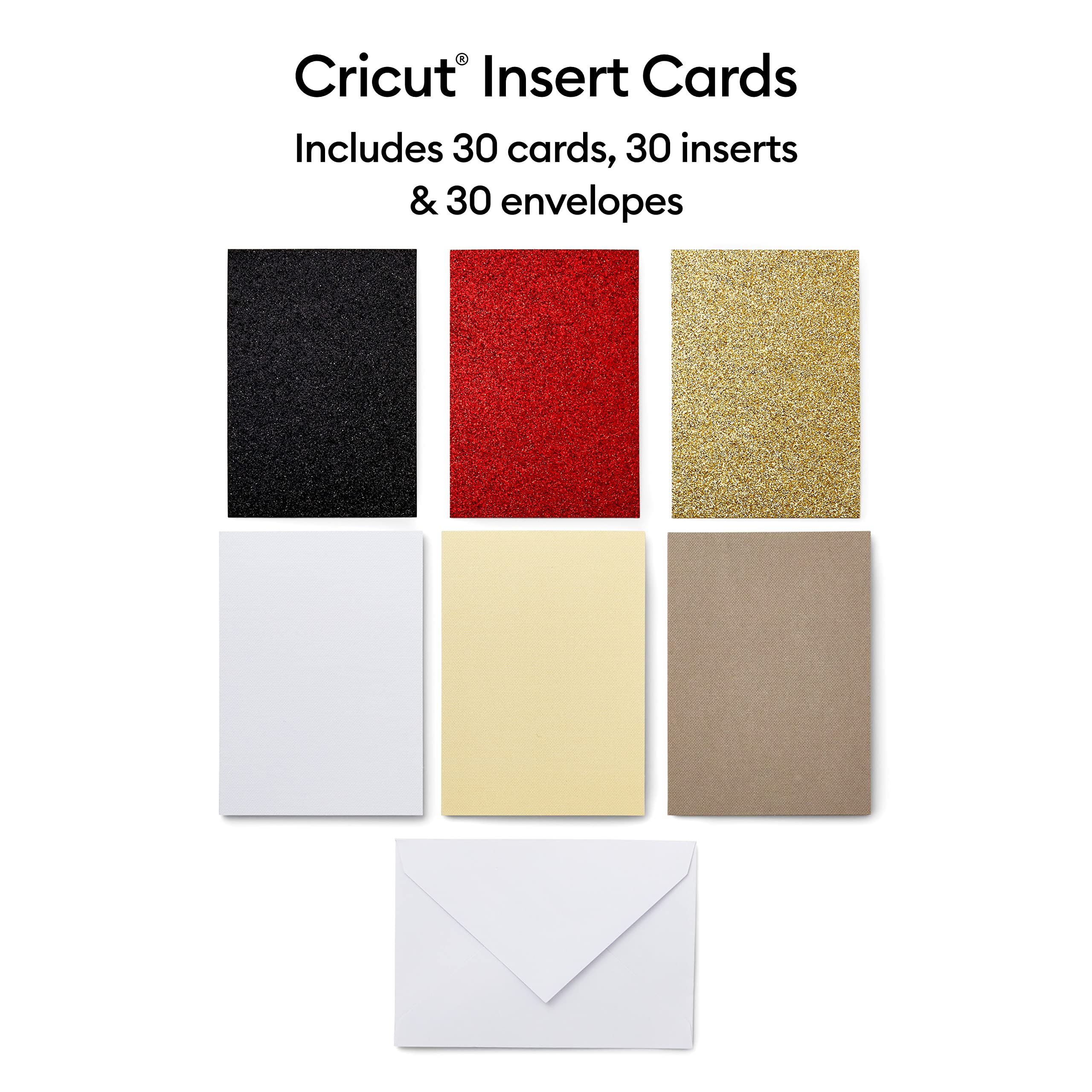 Cricut Insert Cards R40, Create Depth-Filled Birthday Cards, Thank You Cards, Custom Greeting Cards at Home, Compatible with Cricut Joy/Maker/Explore Machines, Glitz and Glam Sampler (30 ct)