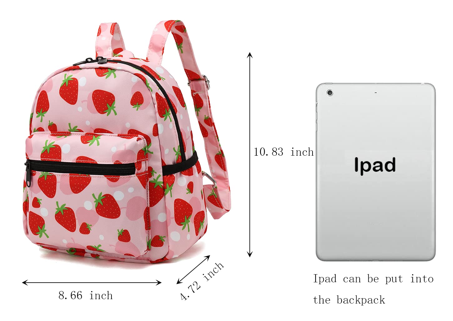 YiXiamo Cute mini tiny small pack bag backpack for grils children and adult (strawberry)