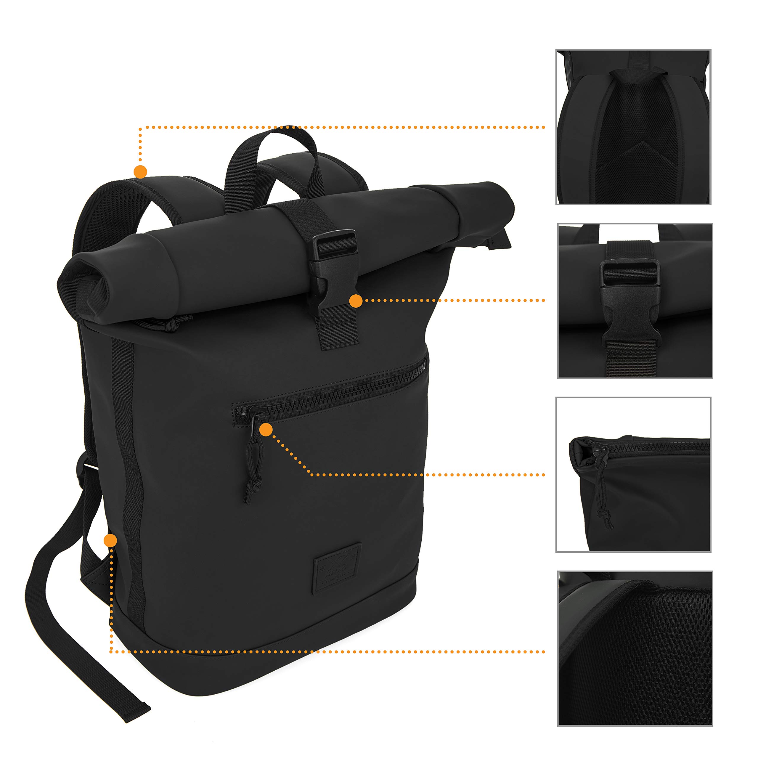 X RAY Rolltop Backpack | Leather Backpack | Travel Backpacks | School Backpack