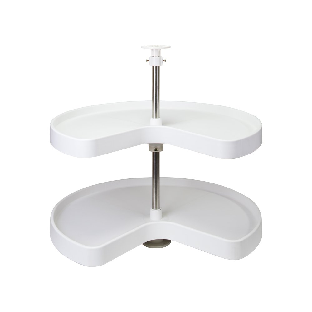 32" Diameter Kidney Plastic Lazy Susan Set with Twist and Lock Pole