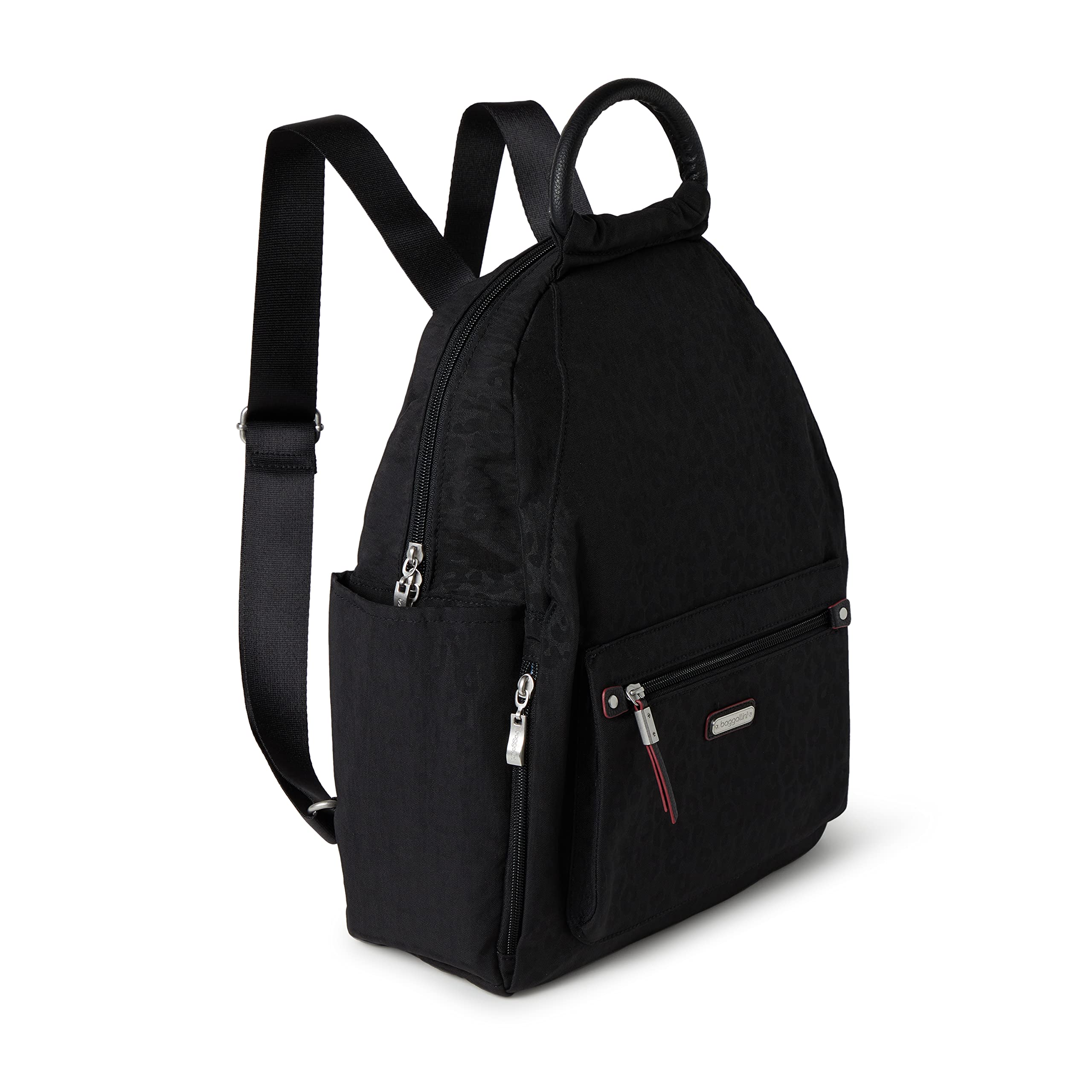 Baggallini Women's All Day Backpack, Black Cheetah Emboss, One Sizeā¦