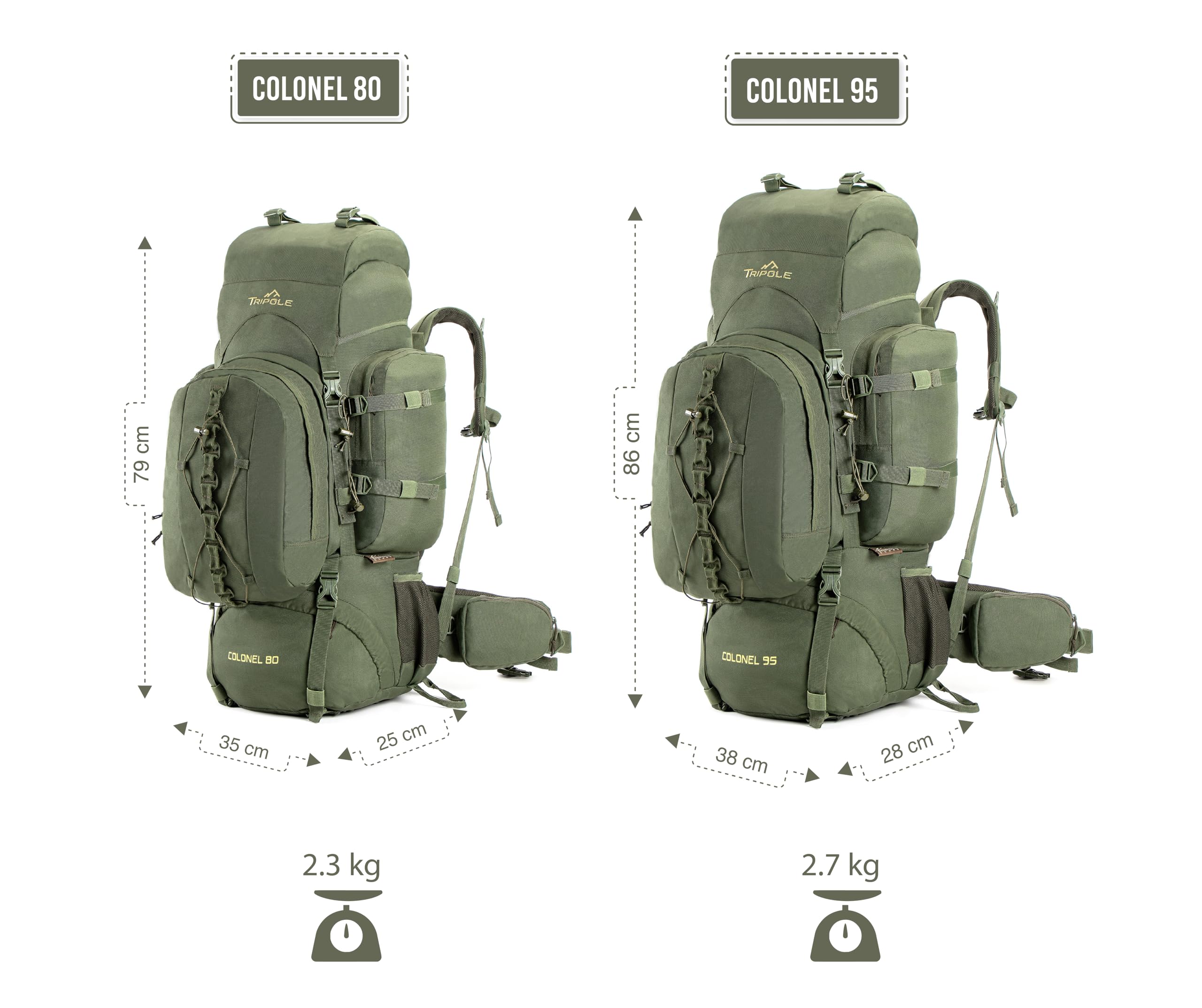 TriPole Colonel 85 litres Rucksack + Detachable Day Pack, Digital Camouflage