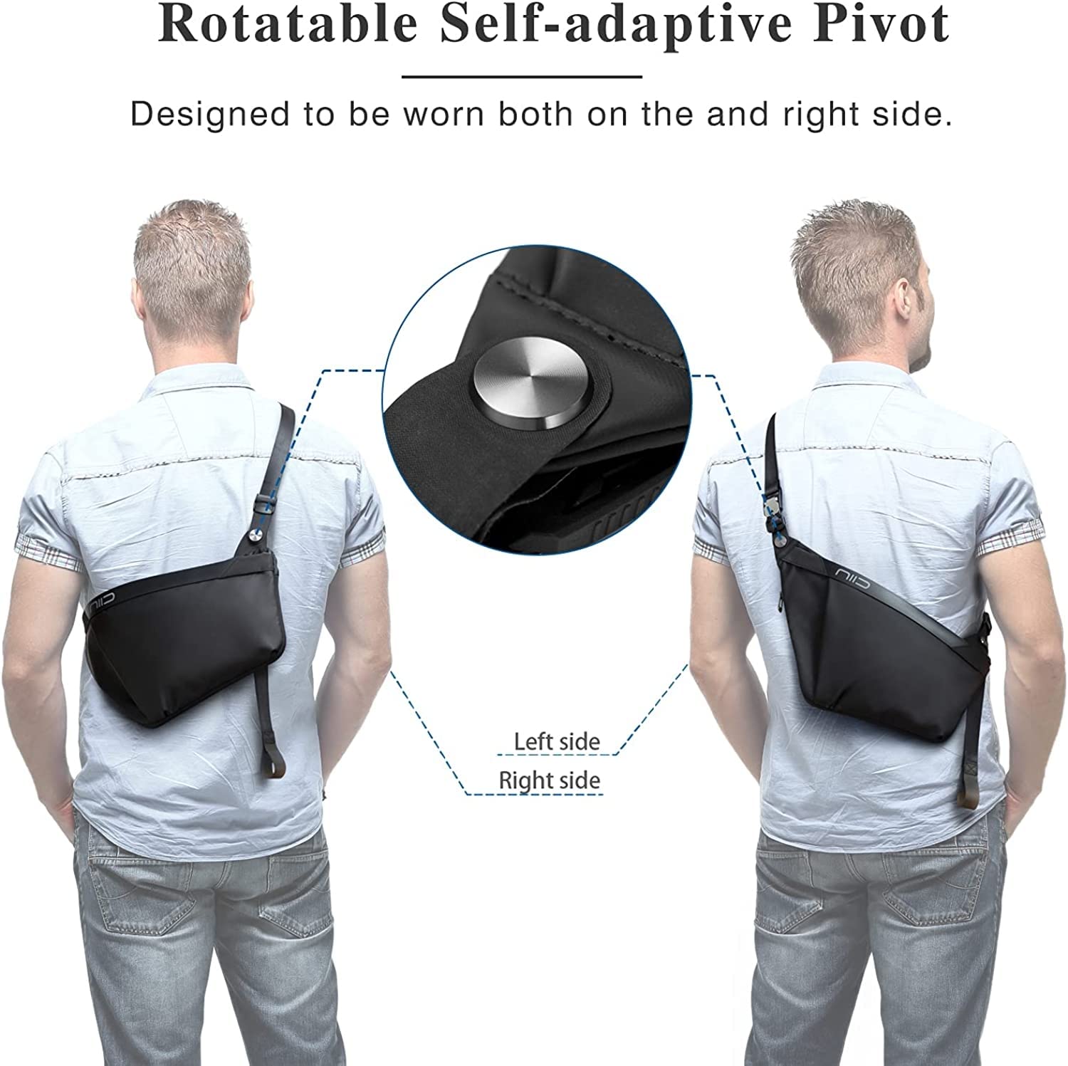 NIID-FINO 4 Compact EDC Sling Bag, Minimalist Chest Shoulder Backpack Crossbody Bag for Men Women Lightweight Slim Daypack for Tactical, Travel, Work, Gym, Sport(Excluding Mask Pack)