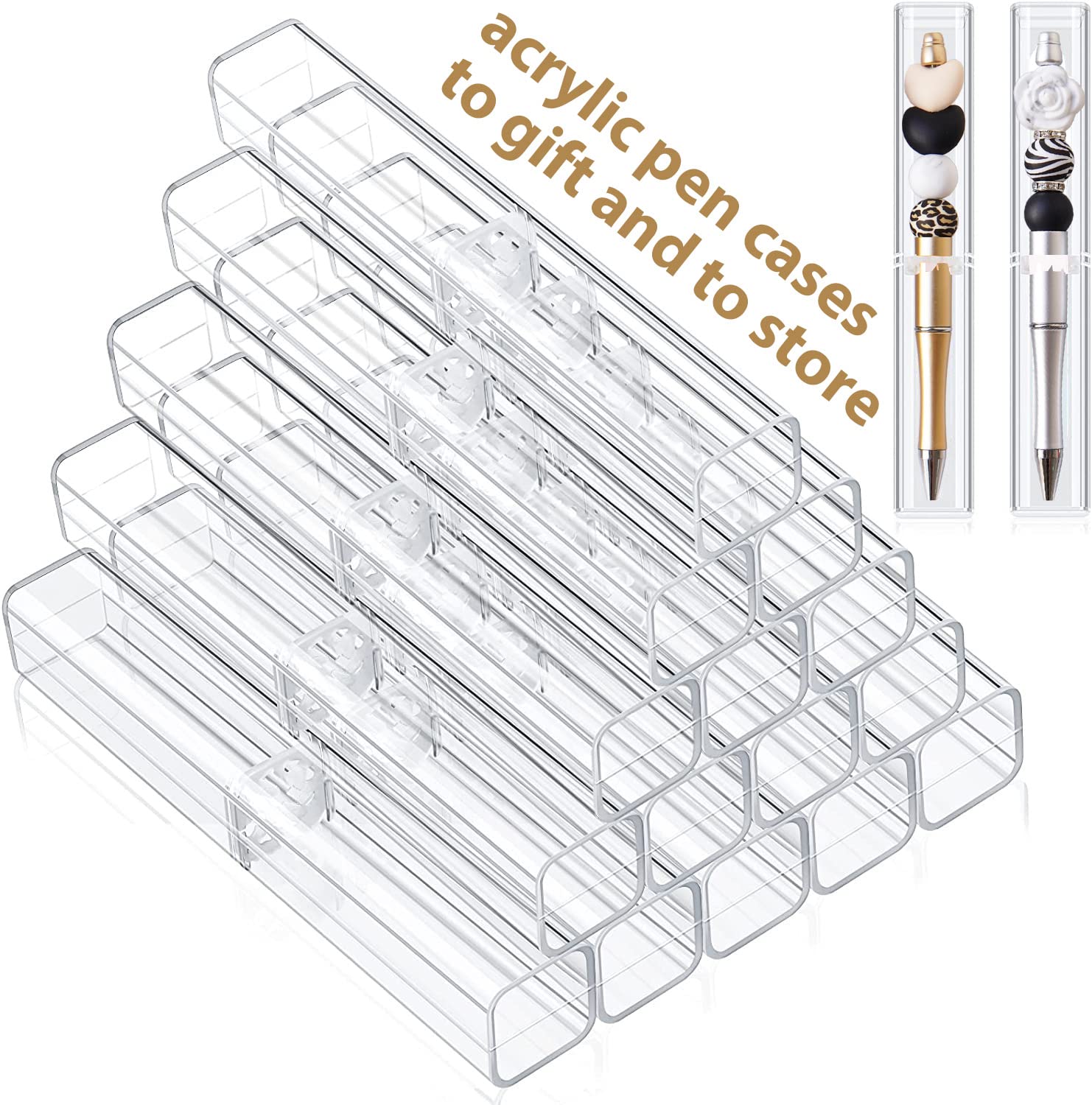 Beadable Pens Bulk Beaded Ballpoint Pens with Silicone Beads & Pen Cases, DIY Bead Pens with Assorted Beads & Pen Cover, Craft Pen Making Kit Gift (15 pieces)
