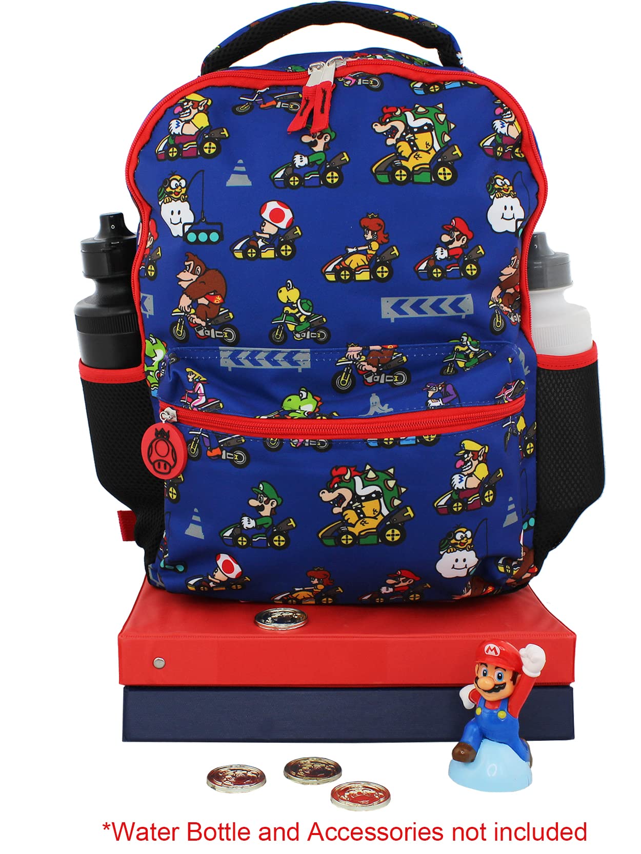 Nintendo Mario Kart Boys Girls Teen 16 Inch School Backpack (Blue, One Size)