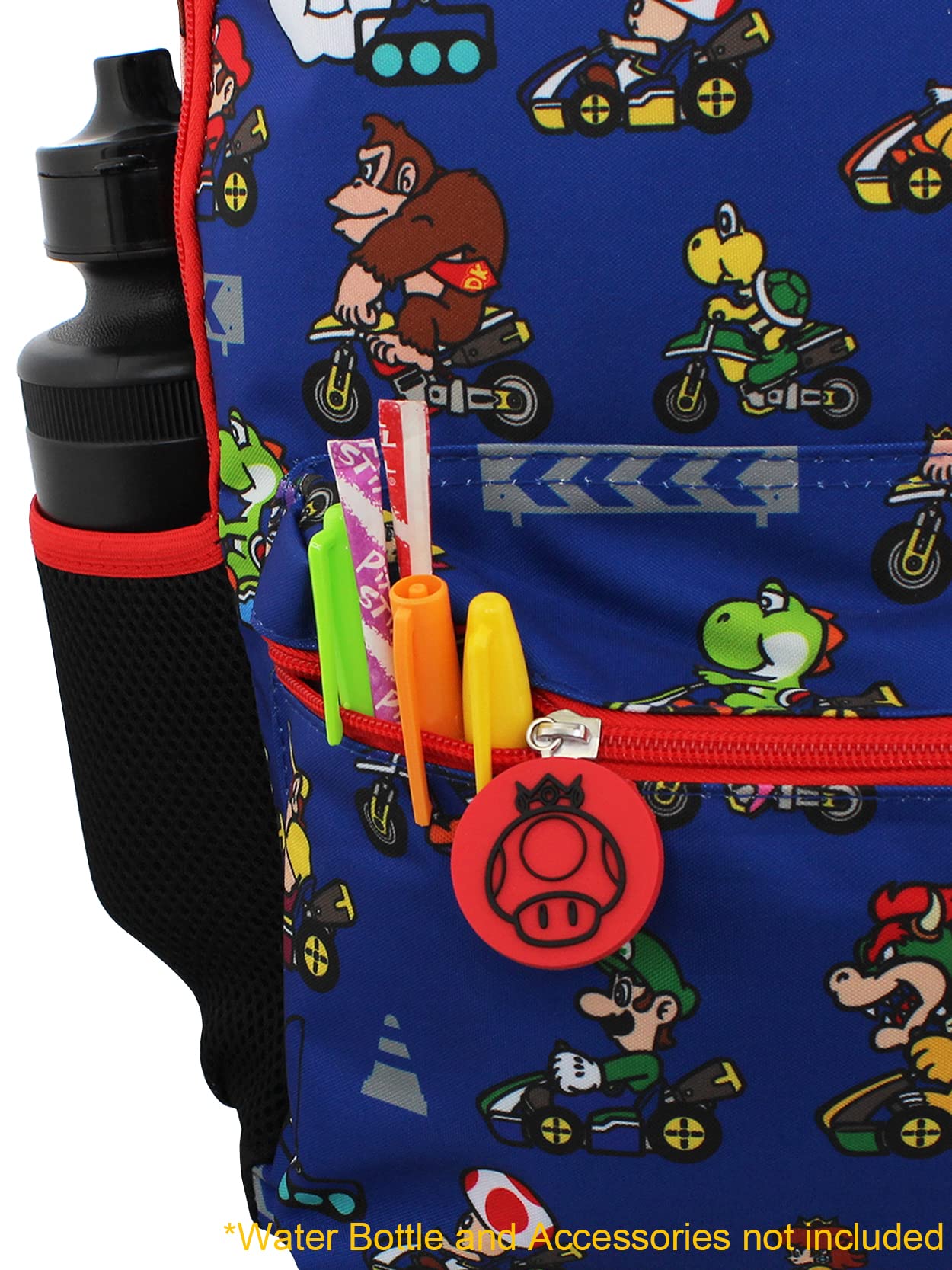 Nintendo Mario Kart Boys Girls Teen 16 Inch School Backpack (Blue, One Size)