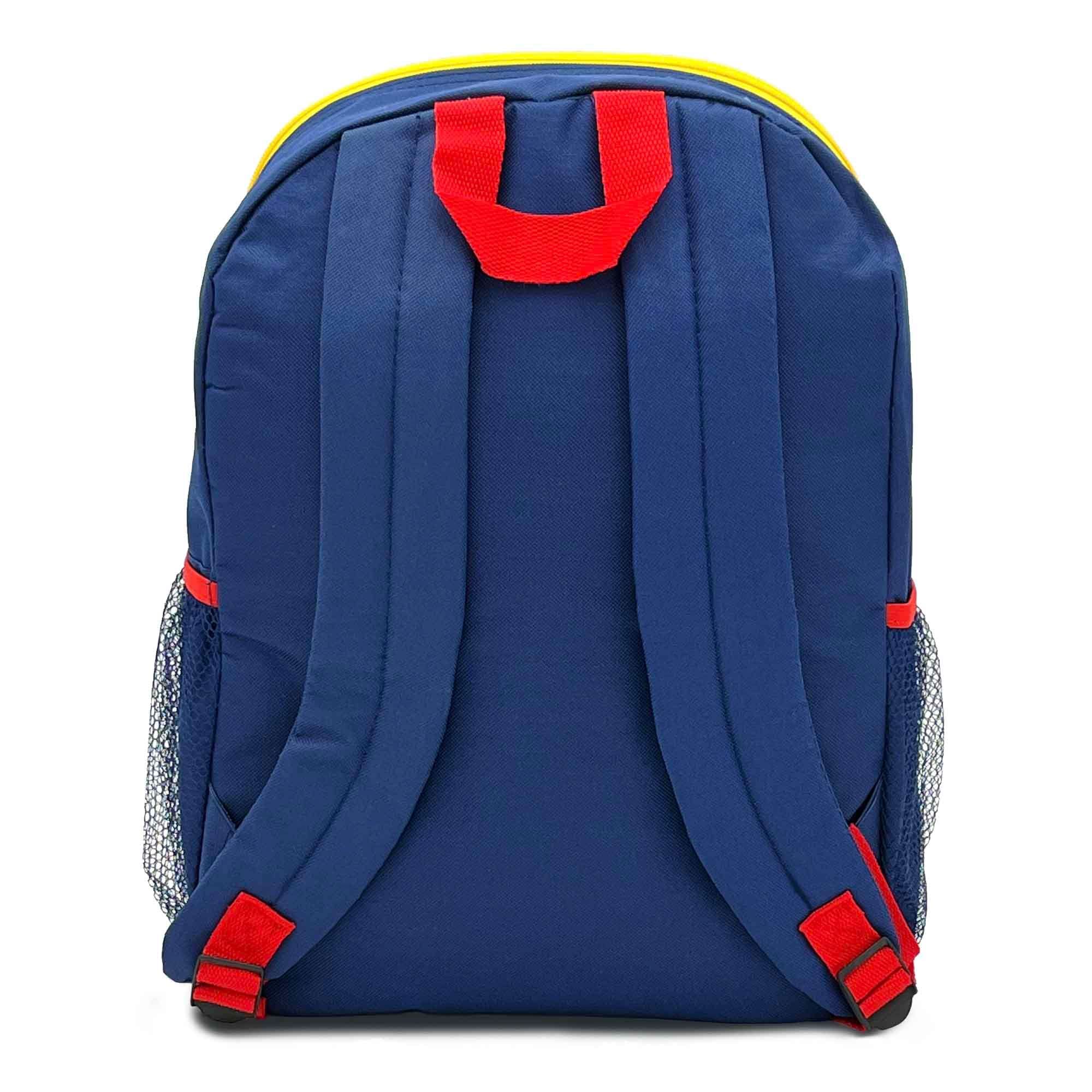 DIBSIES Personalized 16" Paw Team - Chase, Marshall, Rubble, and Skye Is On A Roll Backpack with Bonus Lunch Bag, Carabiner Clip, and Character Dongle