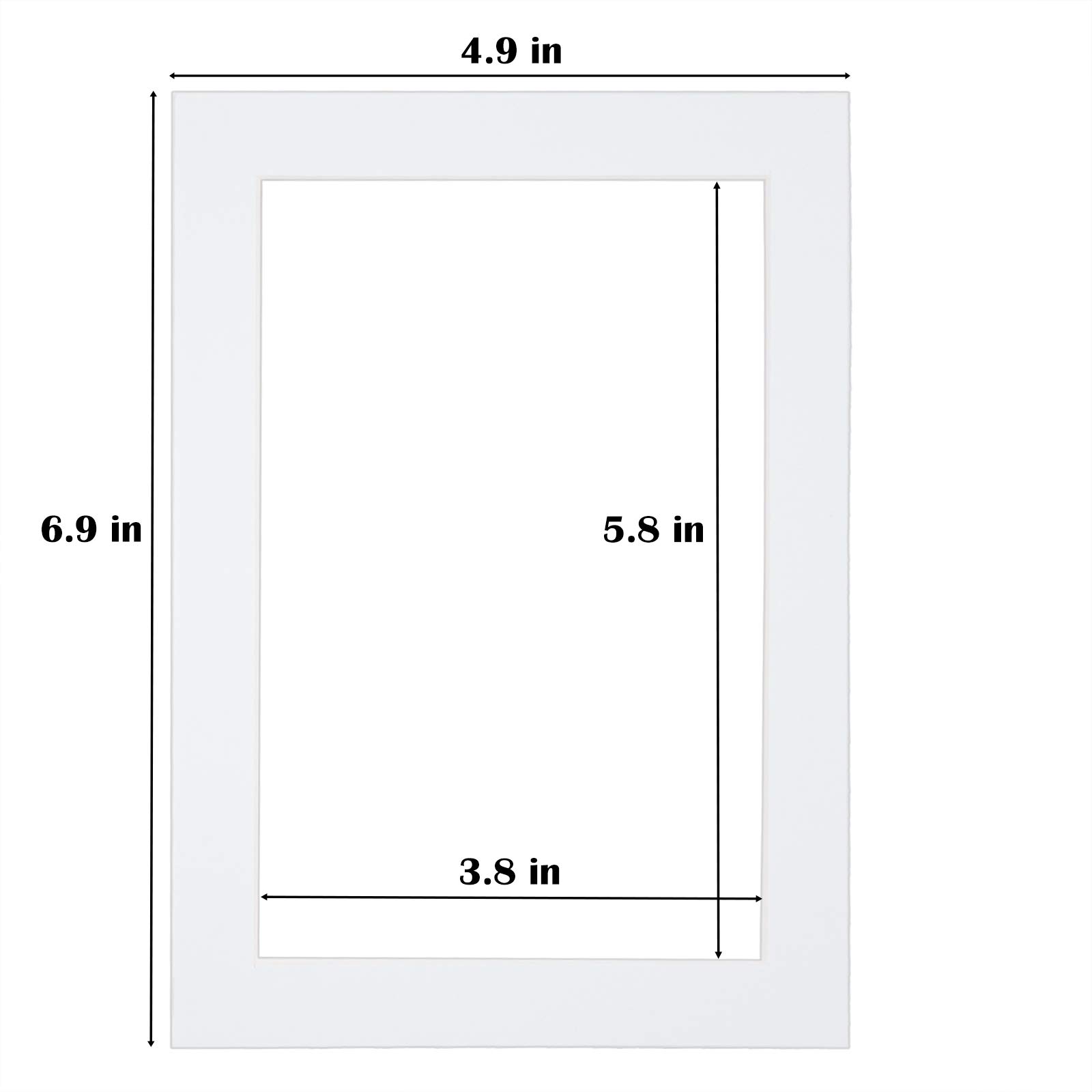 Egofine 5x7 White Picture Mats Pack of 14, Frame Mattes for 4x6 Pictures, Acid Free, 1.2mm Thickness, with Core Bevel Cut