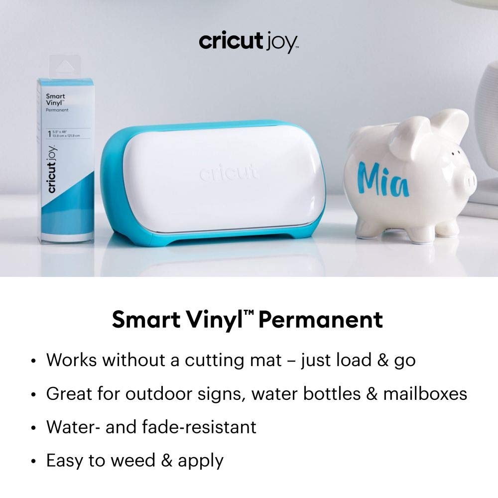 Cricut Joy Smart Permanent Vinyl Value Roll (20 ft) for Cricut Joy, Create DIY Projects, Decals, Stickers & More, All-Weather & Fade-Proof, Ideal for Indoor/Outdoor Use, White