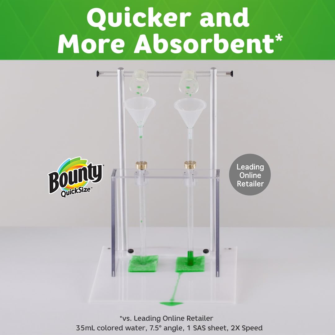 Bounty Quick-Size Paper Towels, White, 12 Family Rolls = 30 Regular Rolls (Packaging May Vary)