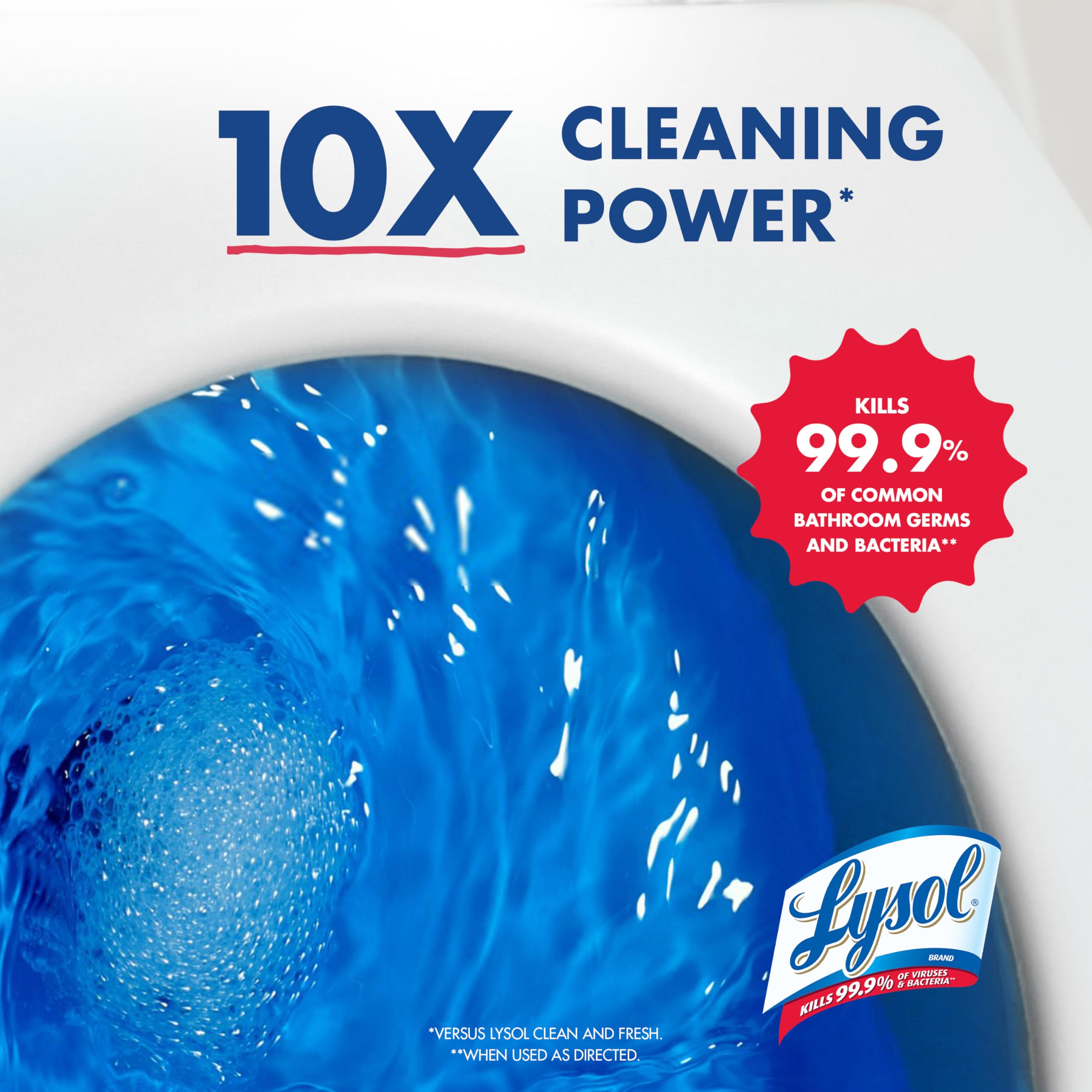Lysol Power Toilet Bowl Cleaner Gel, For Cleaning and Disinfecting, Stain Removal, 24oz (2-pack)