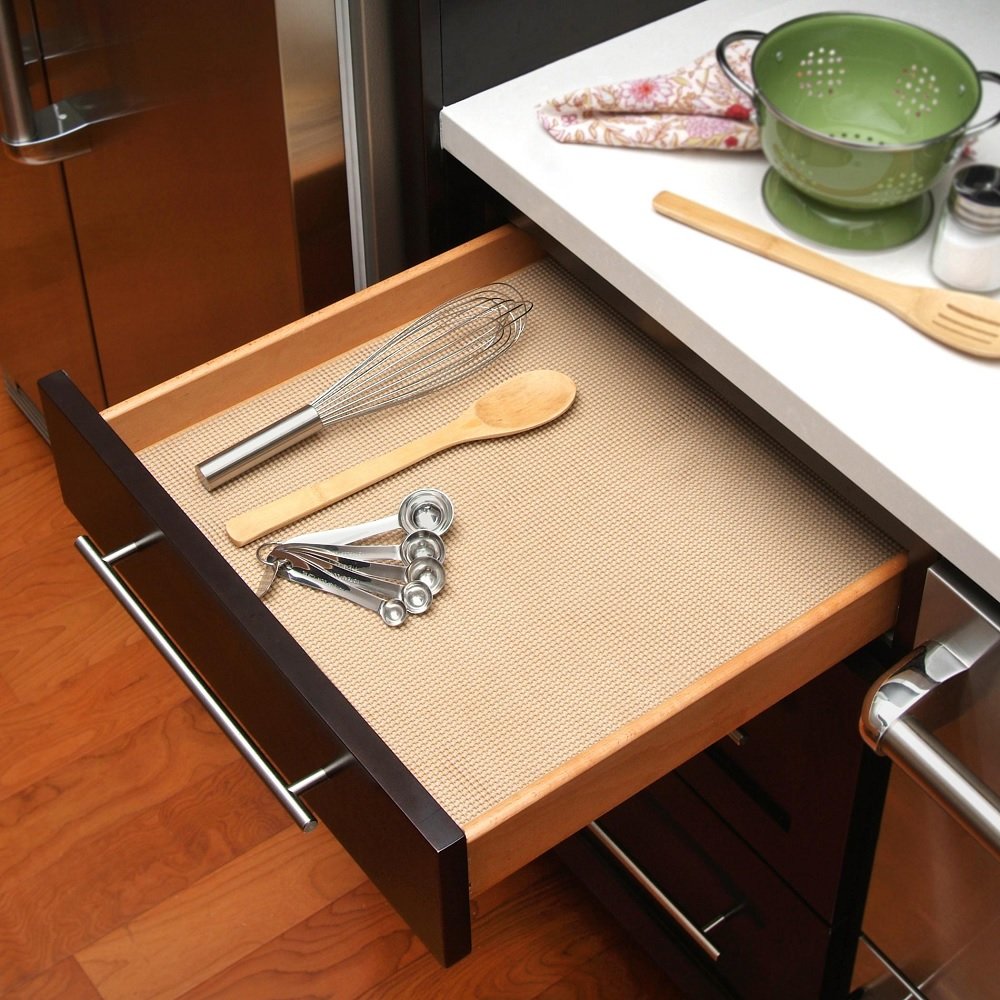Con-Tact Brand Beaded Grip Durable Adhesive Non-Slip Shelf and Drawer Liner, 12" x 5', Taupe
