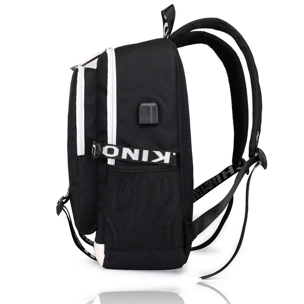 EZIOUOMO Fort Backpack Fort Bag with USB Charging Port Unisex Fashion Luminous Daypack with Badges