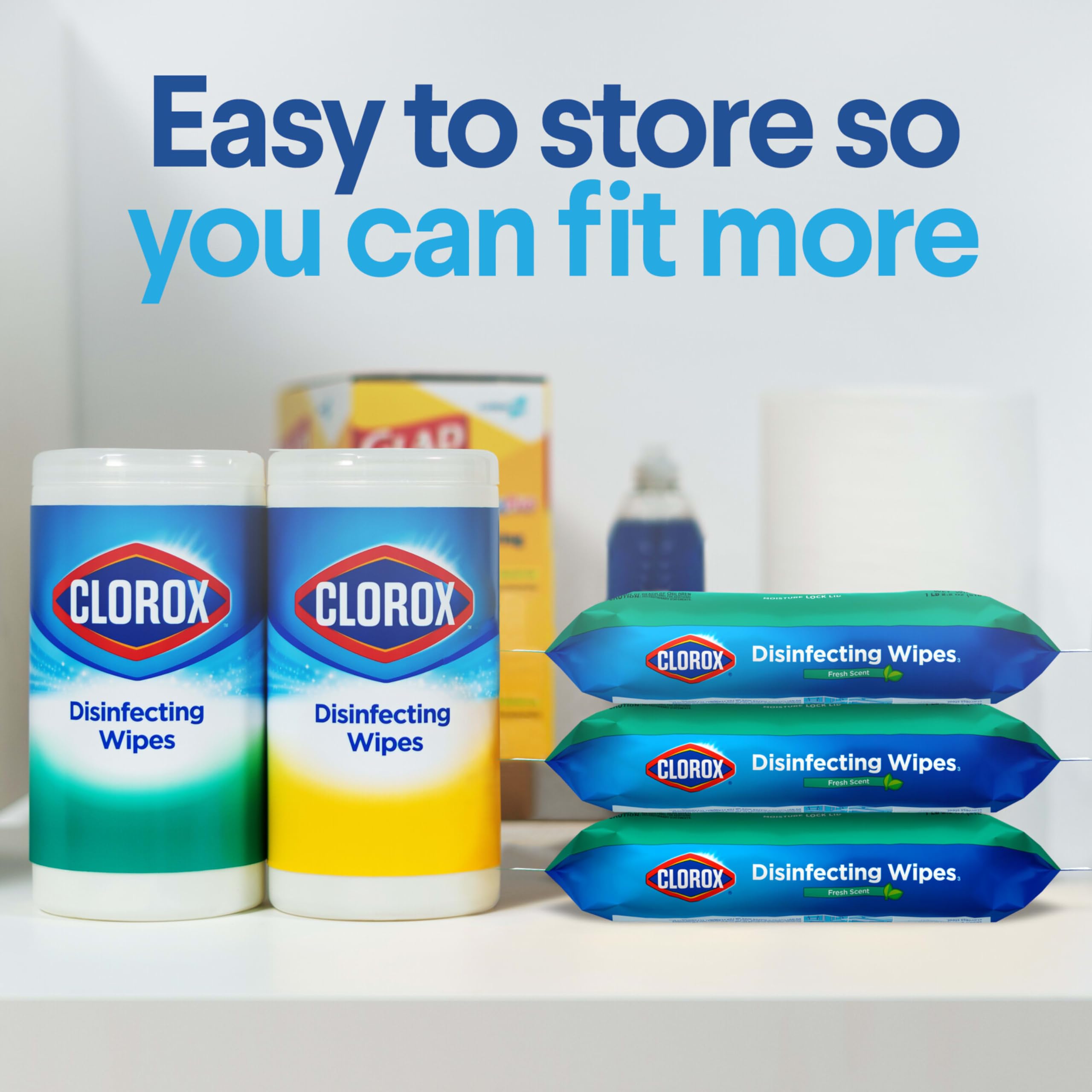 Clorox Disinfecting Wipes, Bleach Free Cleaning Wipes, Multi-surface Wipes with Moisture Seal Lid, Easy Pull Wipes Pack, Fresh Scent, 75 Wipes (Pack of 3) - Packaging May Vary