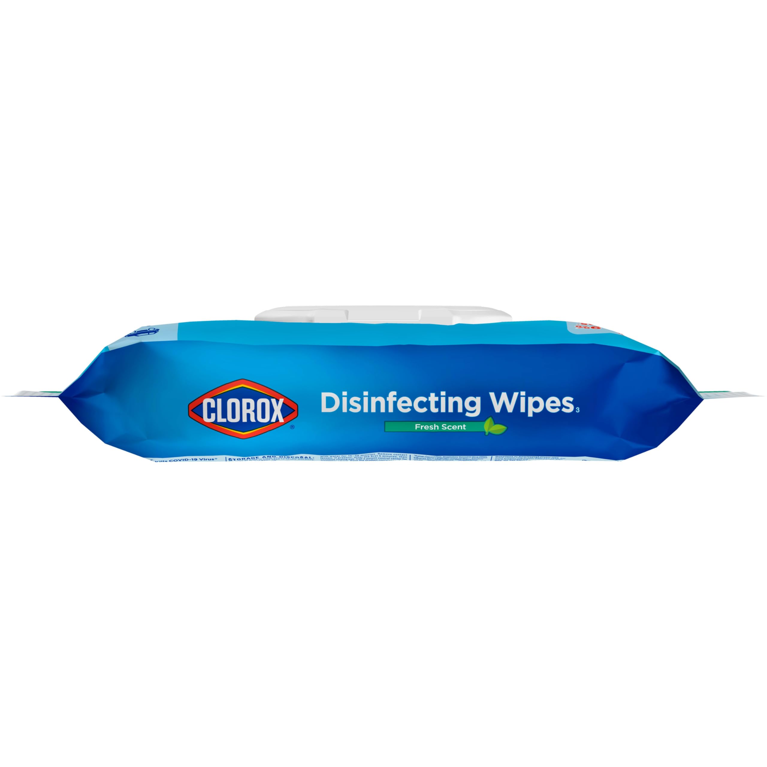 Clorox Disinfecting Wipes, Bleach Free Cleaning Wipes, Multi-surface Wipes with Moisture Seal Lid, Easy Pull Wipes Pack, Fresh Scent, 75 Wipes (Pack of 3) - Packaging May Vary