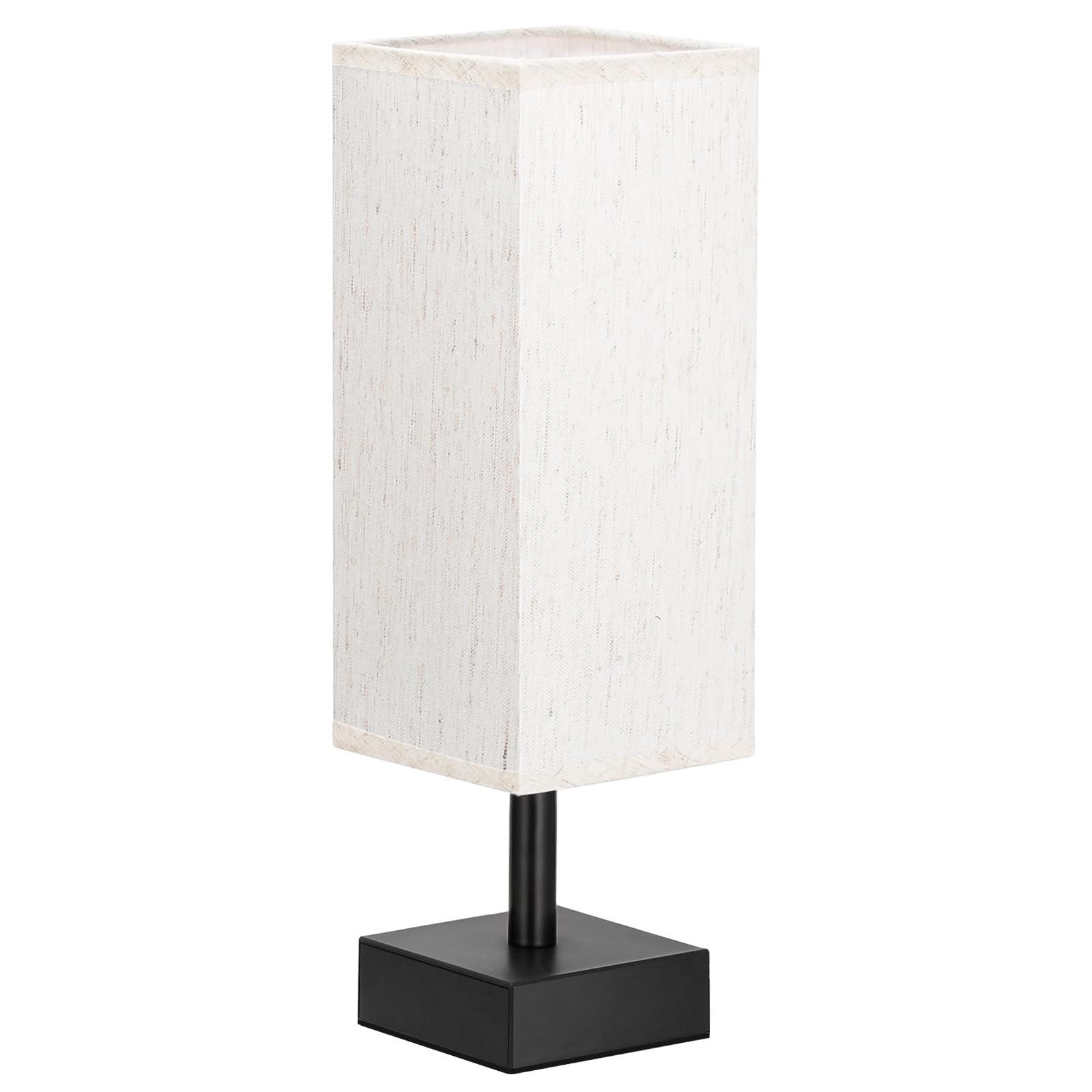 aooshine Small Table Lamp for Bedroom - Bedside Lamps for Nightstand, Minimalist Solid Wood Night Stand Light Lamp with Square Fabric Shade, Desk Reading Lamp for Kids Room Living Room Office Dorm