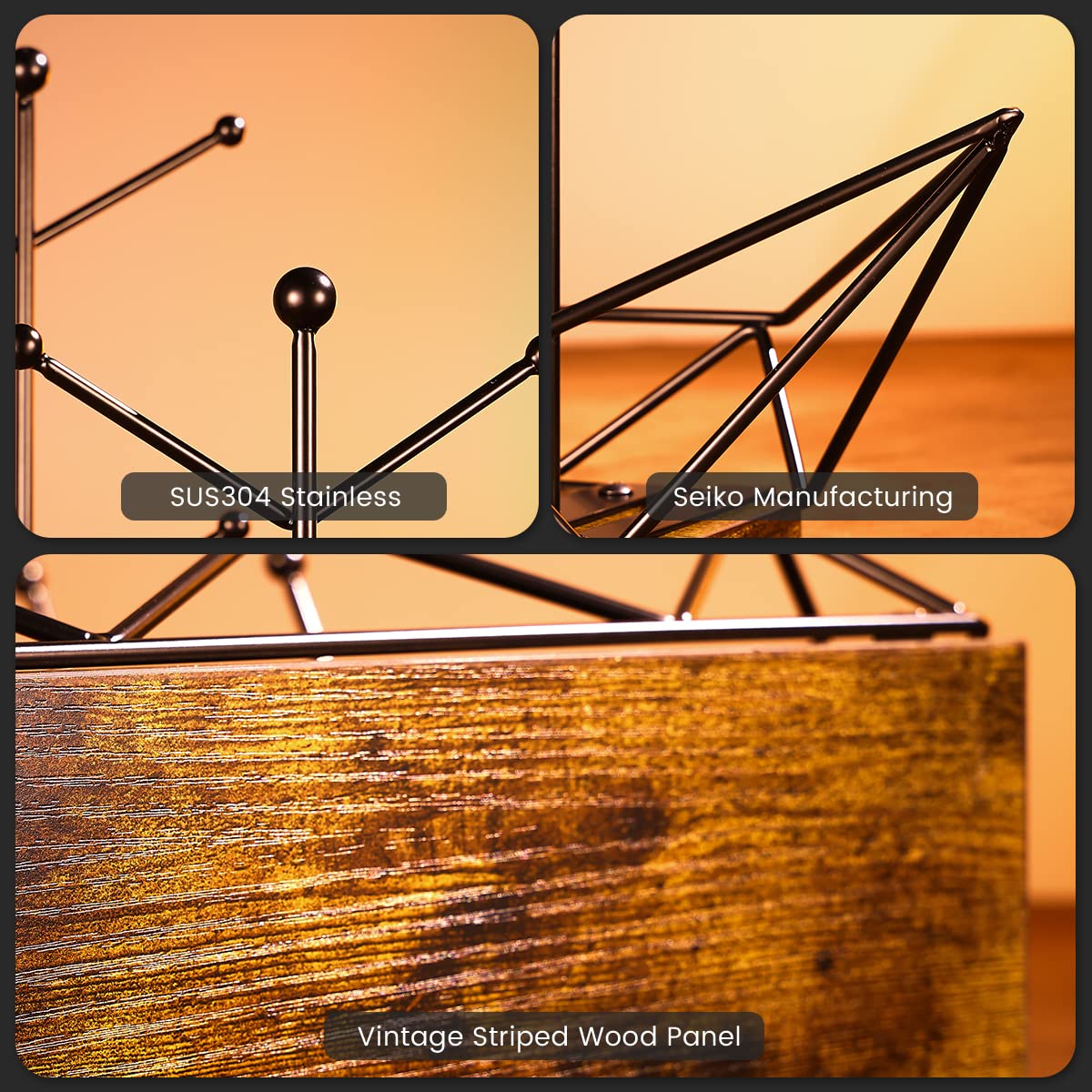 MAWEW Coffee Mug Holder,Wooden Coffee Mug Holder,Mug Holder,Coffee Cup Holder For Countertop,Small Boat Personalized Coffee Mug Holder,Coffee Mug Holder Is Iron And Wood Combination,Hold Up To 10 Cup.