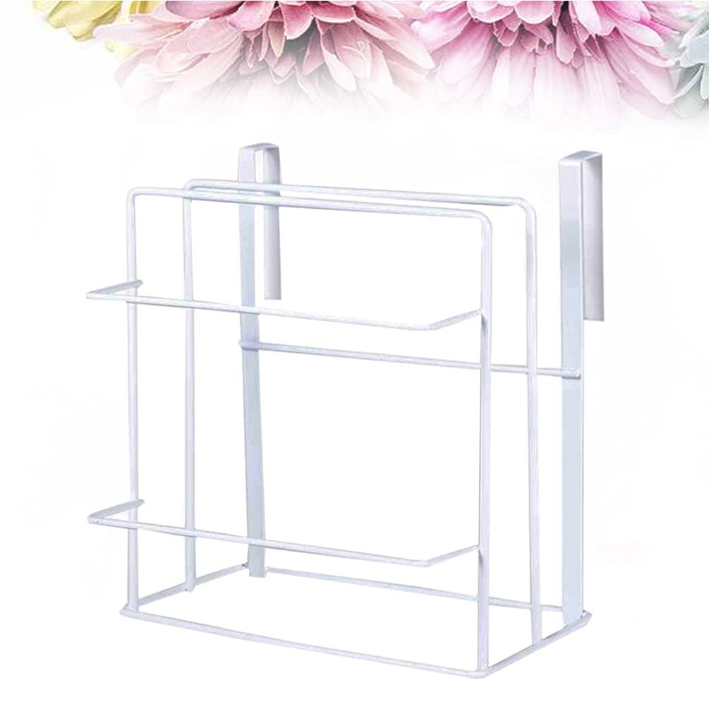 YARNOW 2 Pcs Chopping Board Shelf Under Cabinet Double Layer Pot Lid Rack Holder Punch Free Towel Bar Kitchen Storage Organizer (White)