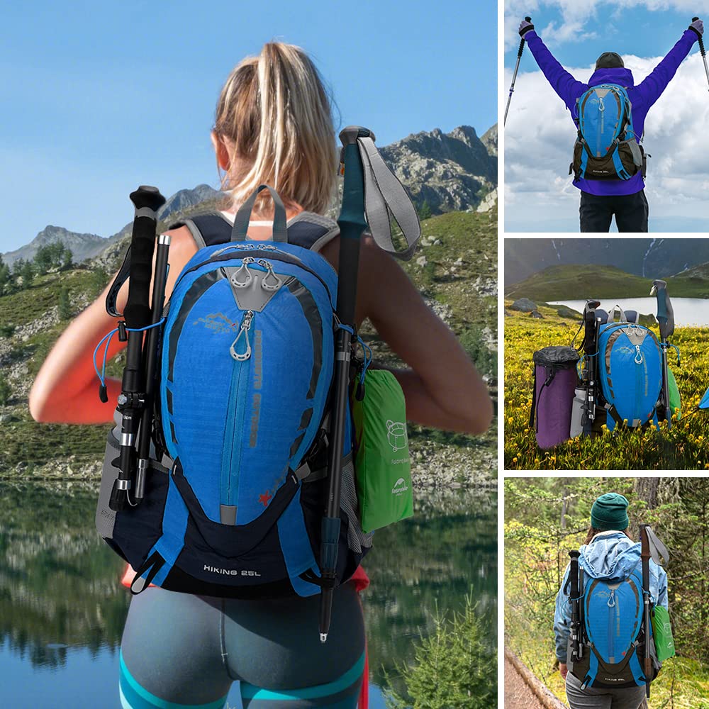 INOXTO Small Hiking Backpack with 2L Water Bladder and Waterproof Rain Cover, 25L Hydration Backpack Hiking Daypack Camping Backpack for Travel Cycling Hiking Camping Outdoor for Men and Women