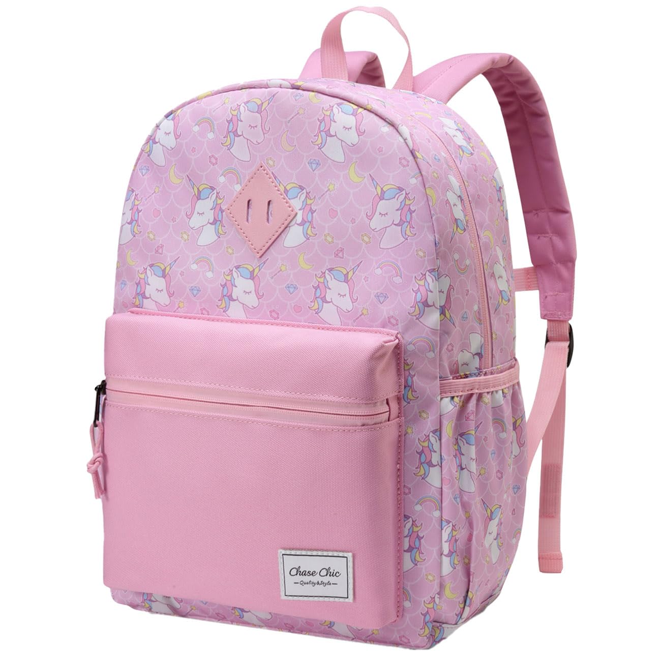Backpack for Girls,ChaseChic Water-resistant Kids Backpack Preschool Kindergarten Bookbag Lightweight Toddler Nursery School Unicorn Backpacks with Chest Strap,3-18Years(Pink)