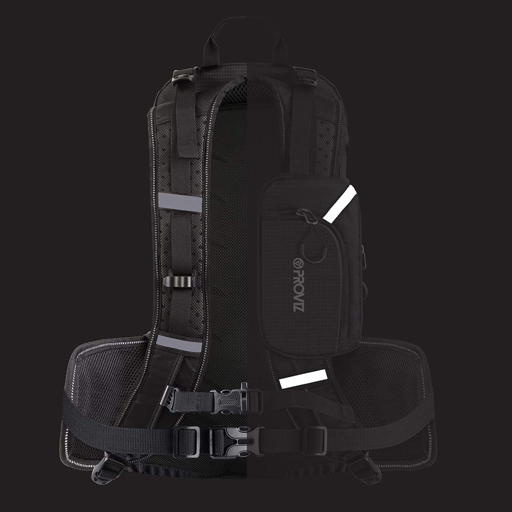 Proviz REFLECT360 Reflective Touring Backpack 20L, Multi-Use Sports Hi Viz Rucksack Bag Hi Visibility, Black