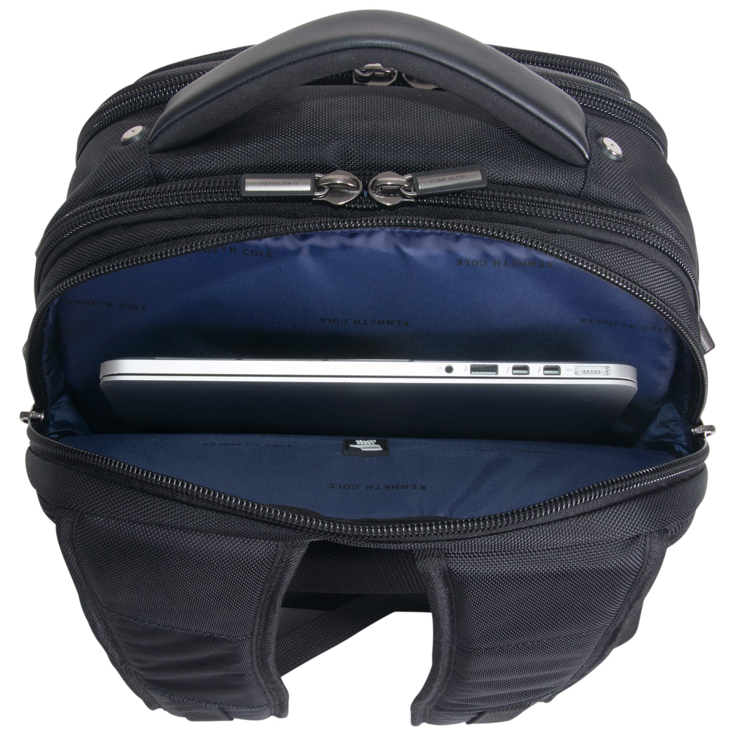 Kenneth Cole REACTION ProTec Travel Laptop 17" Computer Bag for Men & Women Casual Work/School/College Bookbag Day Pack, Black Business Backpack