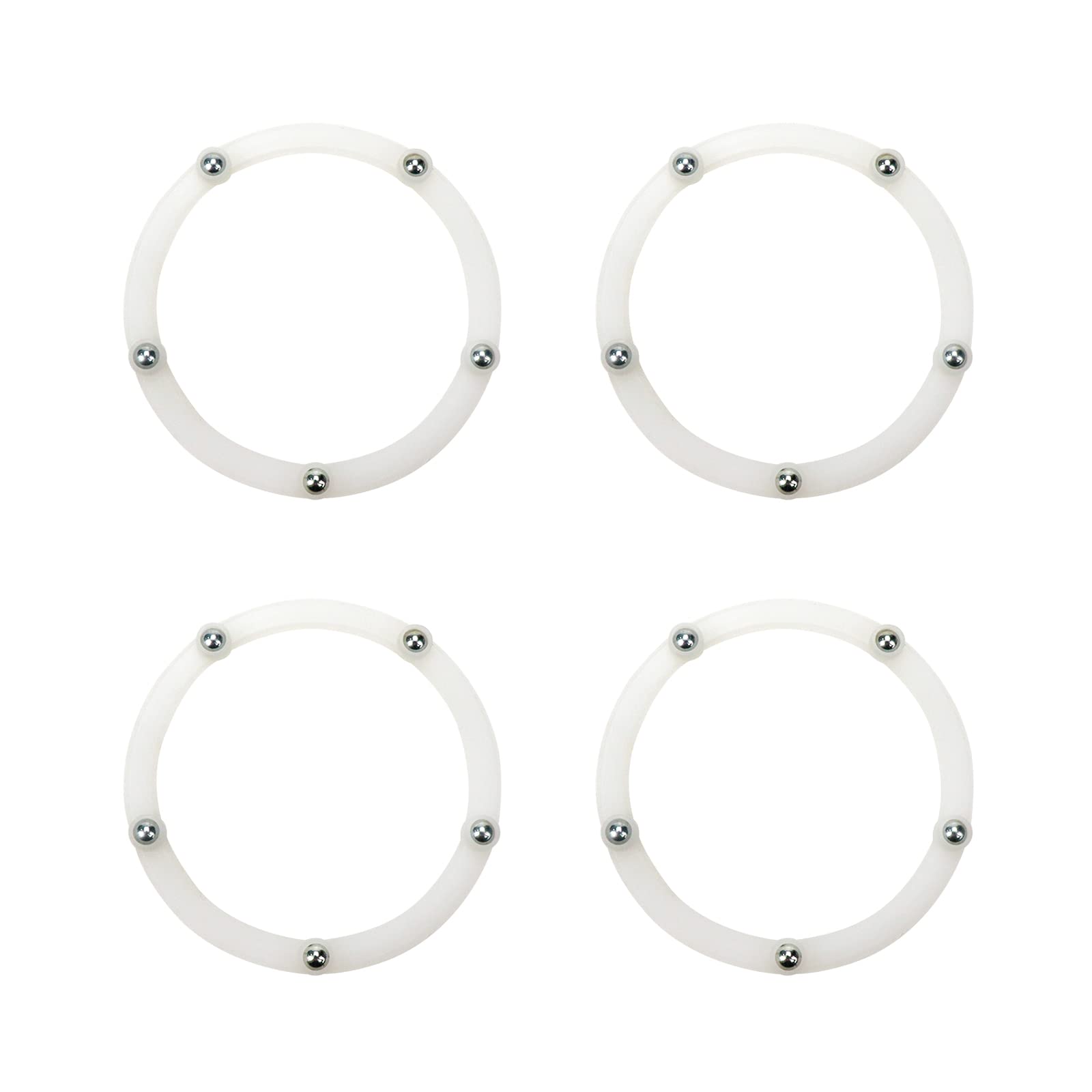 Geesatis 4 Pcs Acrylic Lazy Susan Turntable Bearing Swivel Organizer Revolving Display Base Smooth Turnable, 3.5 inch Diameter, White