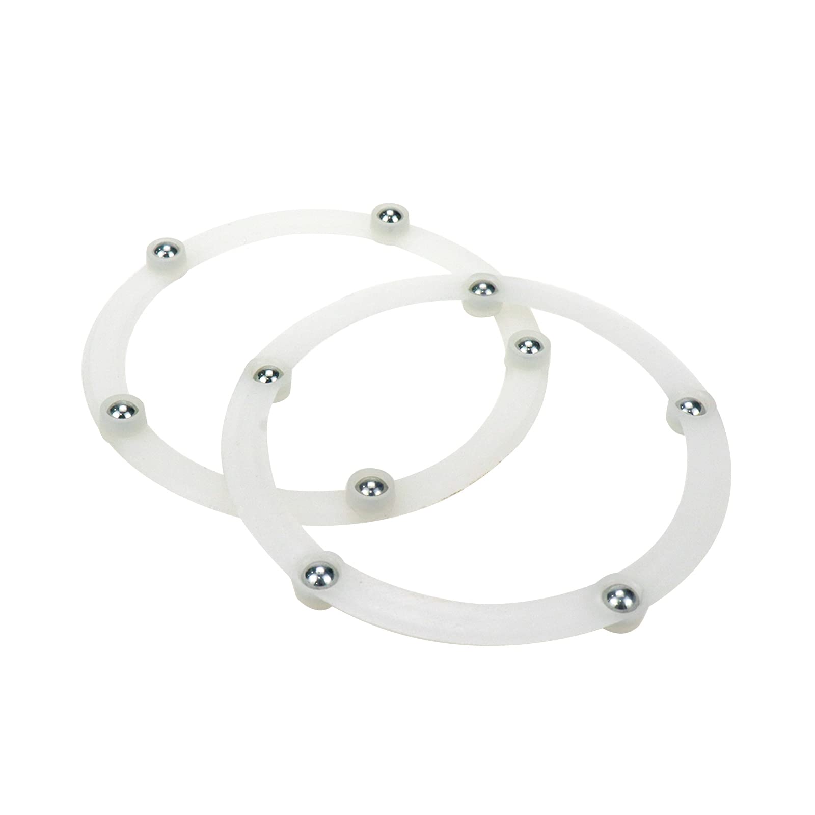 Geesatis 4 Pcs Acrylic Lazy Susan Turntable Bearing Swivel Organizer Revolving Display Base Smooth Turnable, 3.5 inch Diameter, White
