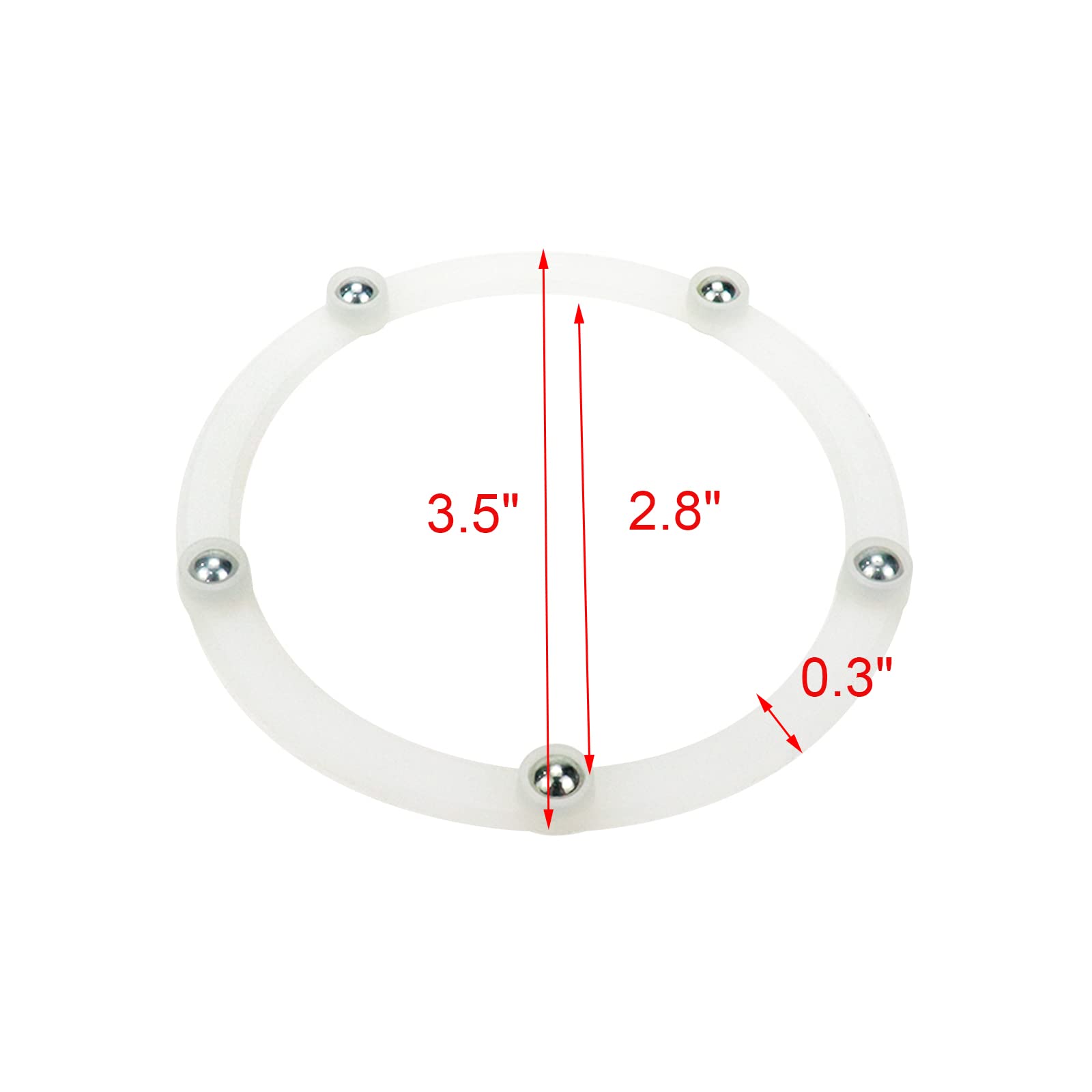 Geesatis 4 Pcs Acrylic Lazy Susan Turntable Bearing Swivel Organizer Revolving Display Base Smooth Turnable, 3.5 inch Diameter, White