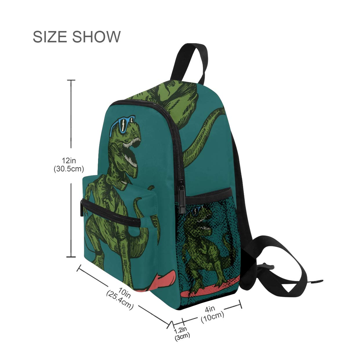 Kids Backpack Skateboard Dinosaur for Toddler Boy Girls Age 3-7