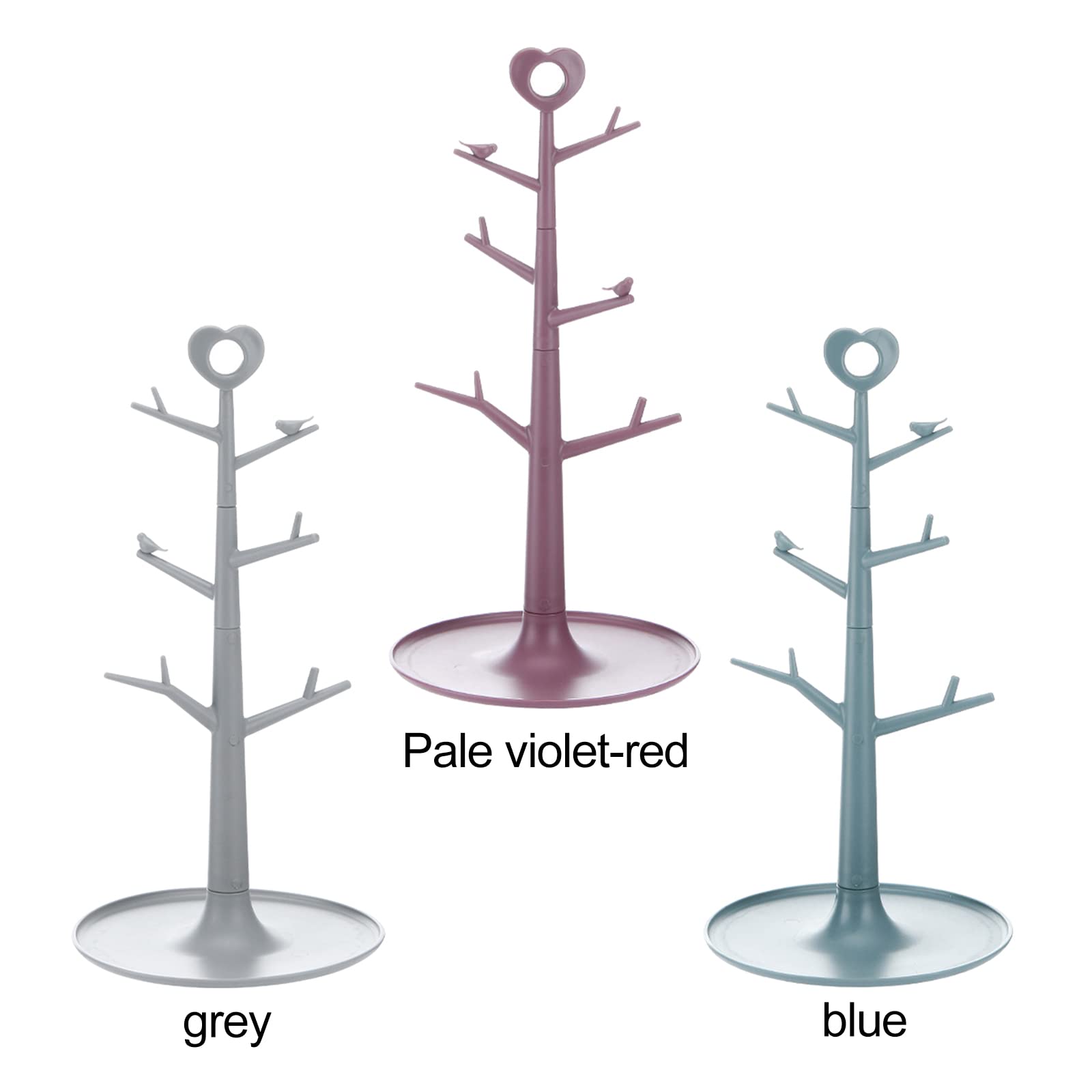 DNIEBW Tea Cup Rack Holder, 14.2 Inch Tabletop Mug Display Rack Tea Rack Cup Tree Holder, Coffee Mugs Rack with 6 Hooks for Kitchen Table Bar Countertop