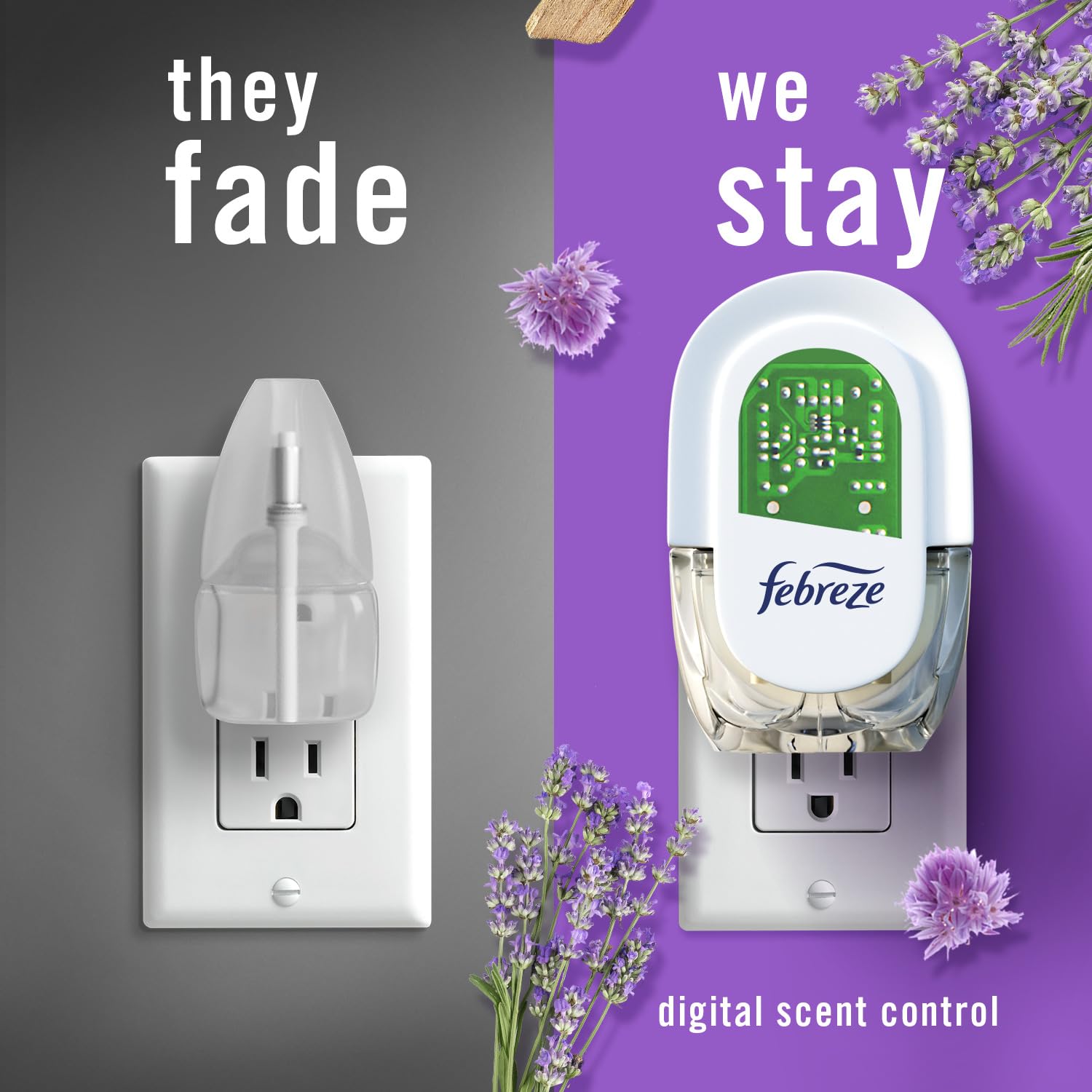 Febreze Odor-Fighting Fade Defy PLUG Air Freshener Refill, Mediterranean Lavender, (3) .87 fl. oz. Oil Refills