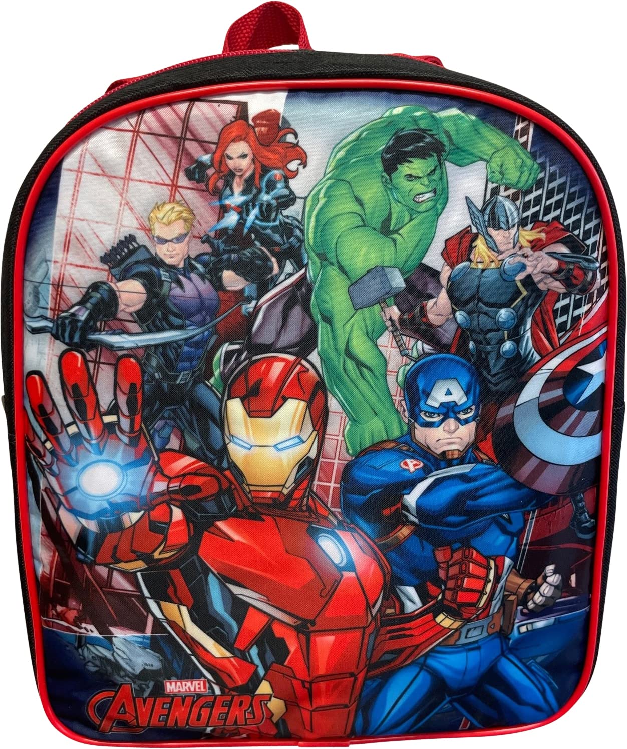 Ruz Avengers Toddle Boy 12 Inch Mini Backpack (Black-Red)