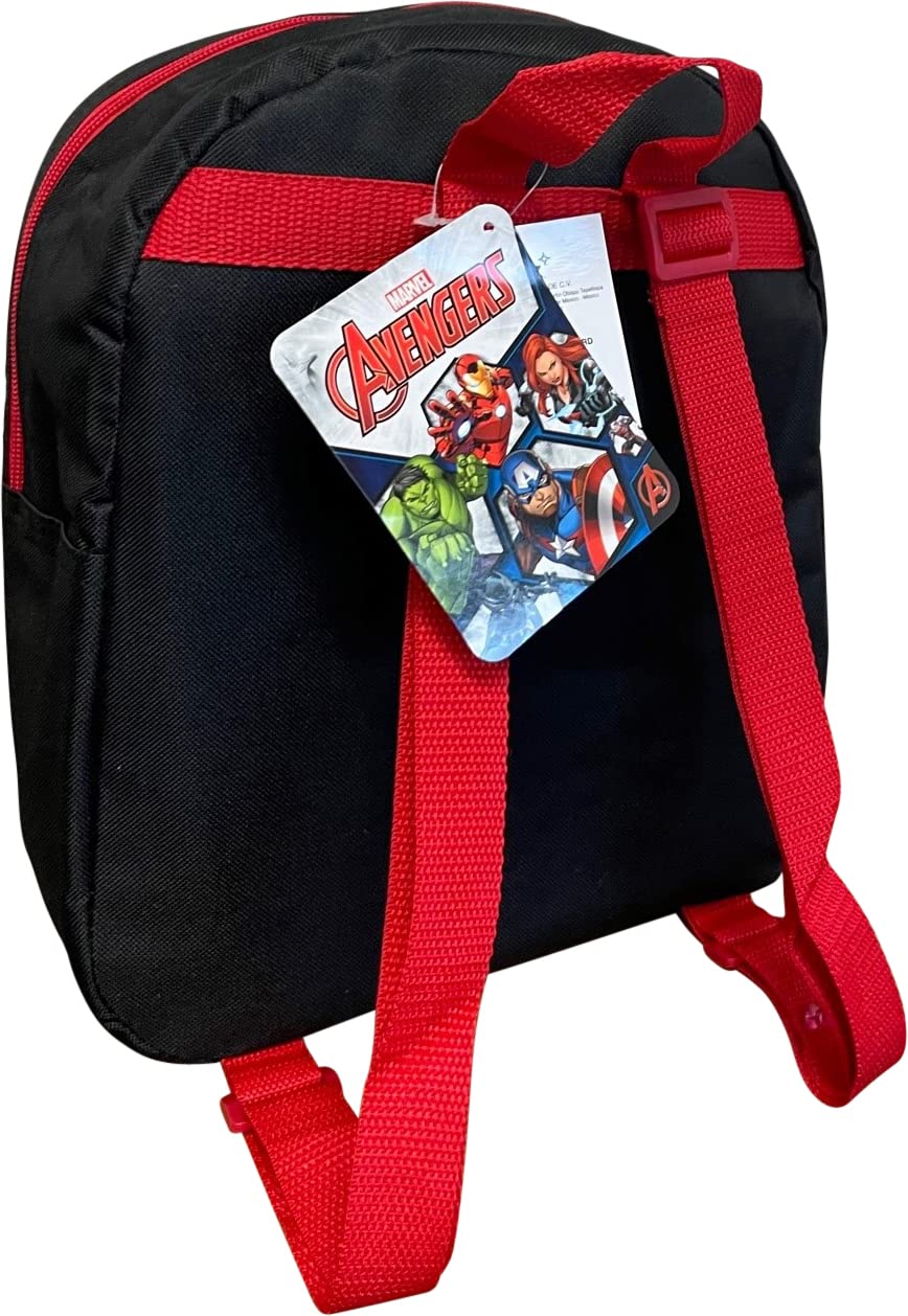 Ruz Avengers Toddle Boy 12 Inch Mini Backpack (Black-Red)
