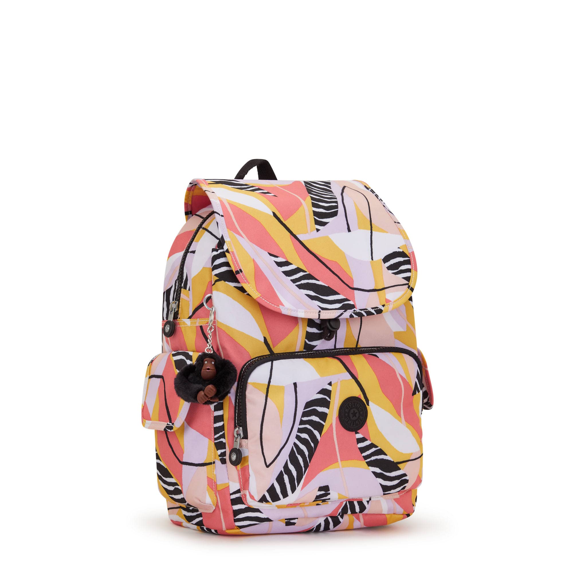 Kipling Women's City Pack Backpack, Lightweight Versatile Daypack, Nylon School Bag, Abstract Mix, 12.5''L x 14.5''H x 7.25''D