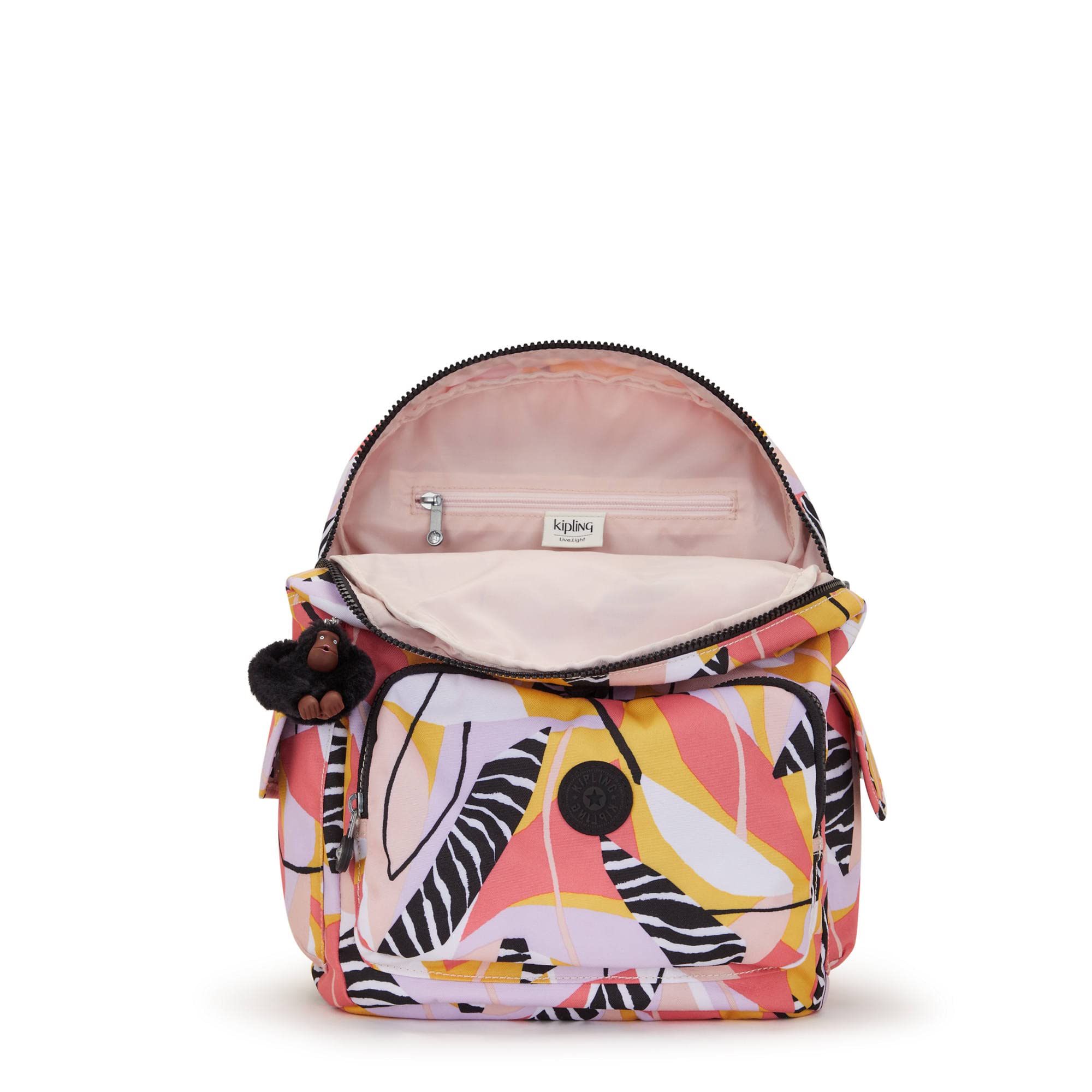 Kipling Women's City Pack Backpack, Lightweight Versatile Daypack, Nylon School Bag, Abstract Mix, 12.5''L x 14.5''H x 7.25''D