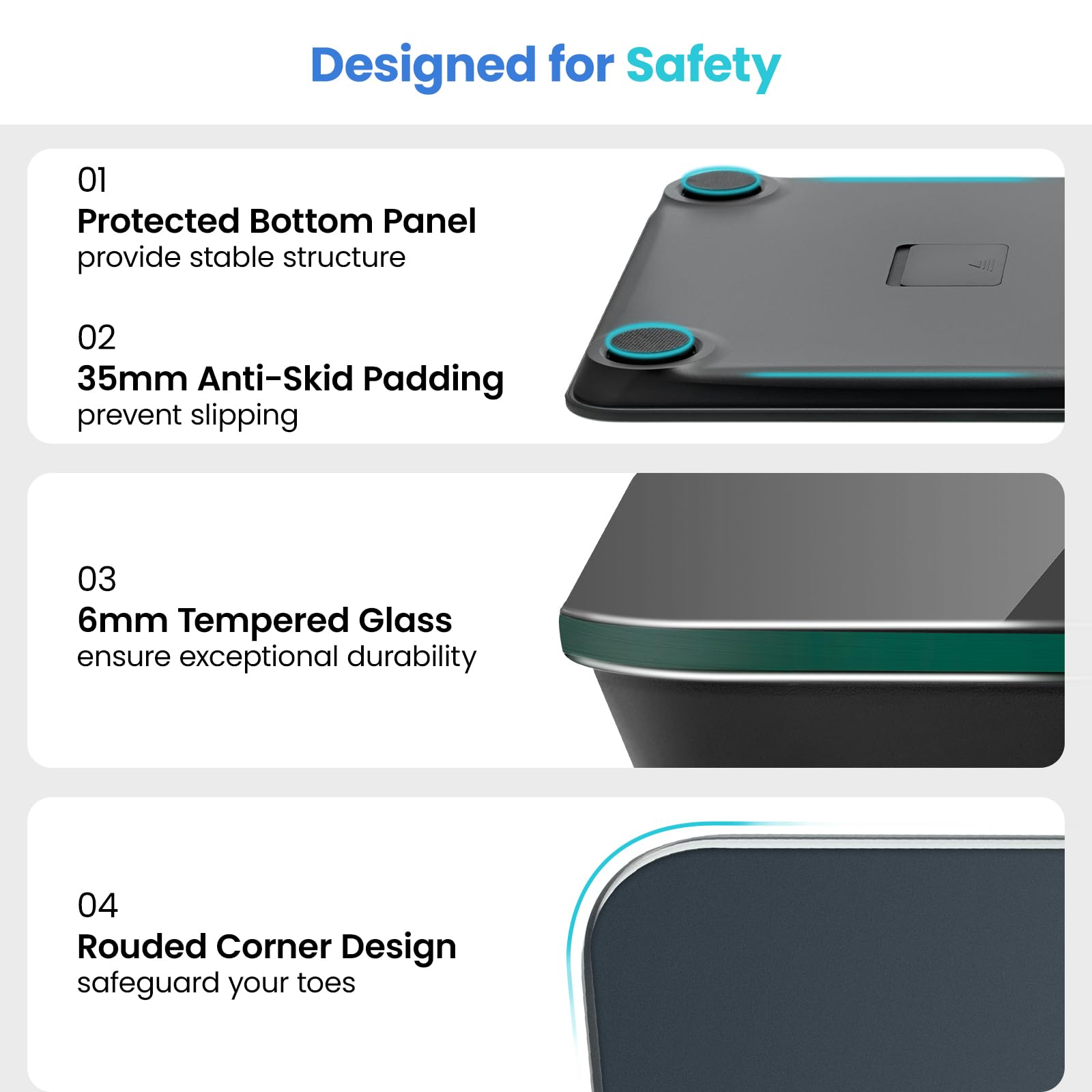Etekcity Scale for Body Weight, Digital Bathroom Scale for People, Accurate to 0.02kg/0.05lb & Large LED Display, Weight Verification, Tempered Glass, 400 lbs