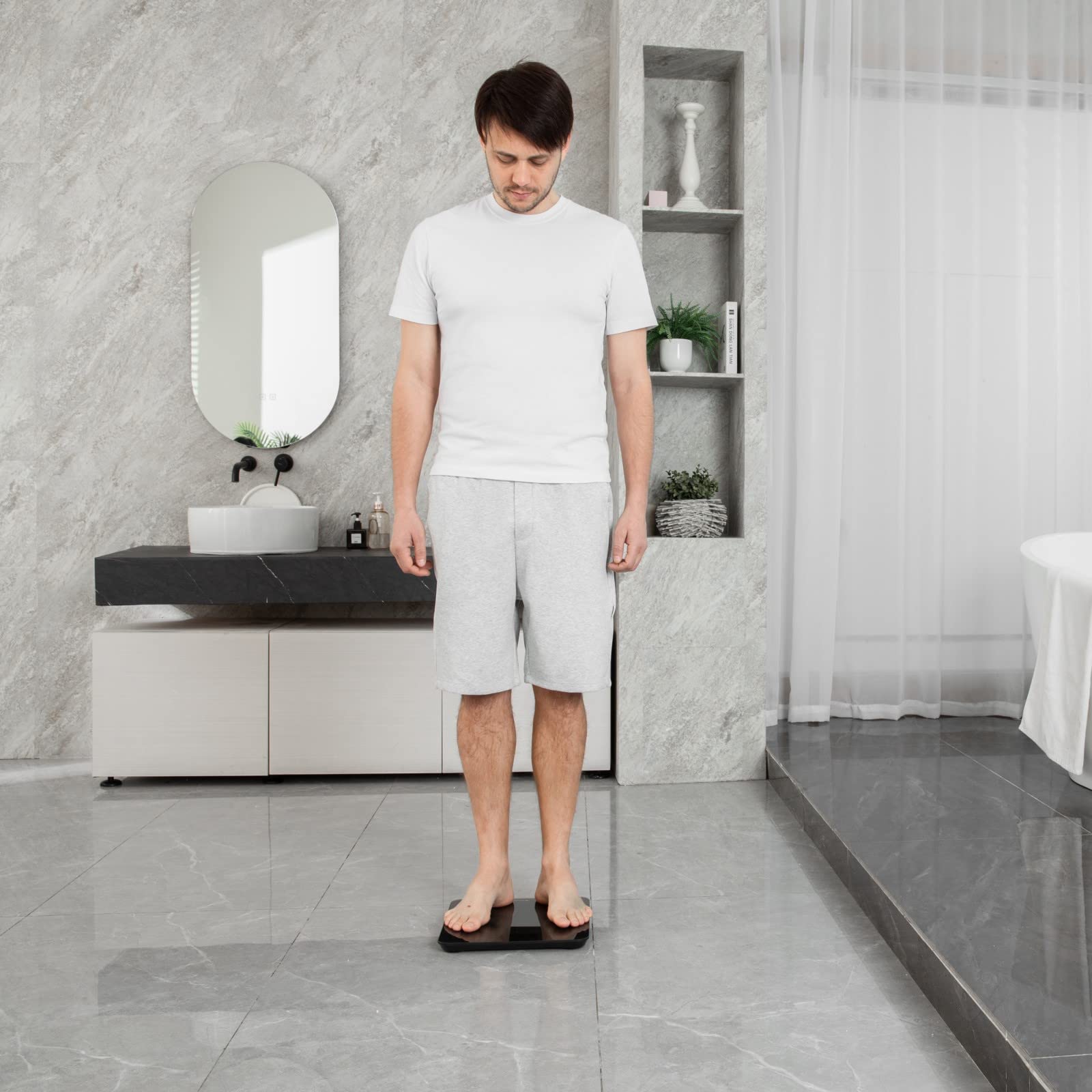 Etekcity Scale for Body Weight, Digital Bathroom Scale for People, Accurate to 0.02kg/0.05lb & Large LED Display, Weight Verification, Tempered Glass, 400 lbs