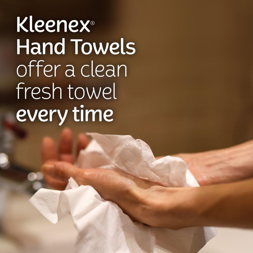 Kleenex Disposable Paper Hand Towels, Paper Hand Towels for Bathroom, 6 Boxes, 60 Hand Towels per Box (360 Total Towels)