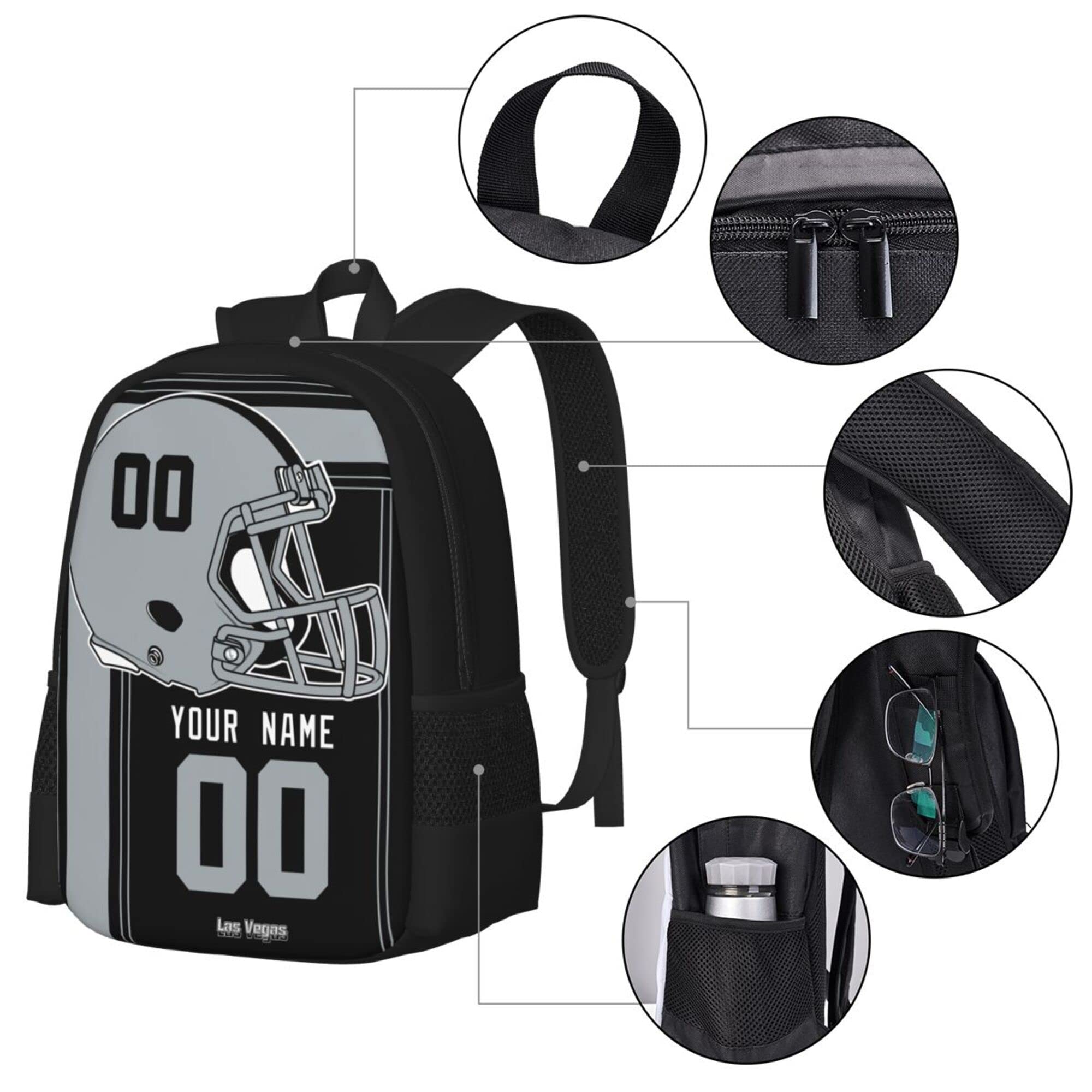 ANTKING Las Vegas Backpack Customized High capacity Personalized Any Name and Number Fans Gifts for Kids Men