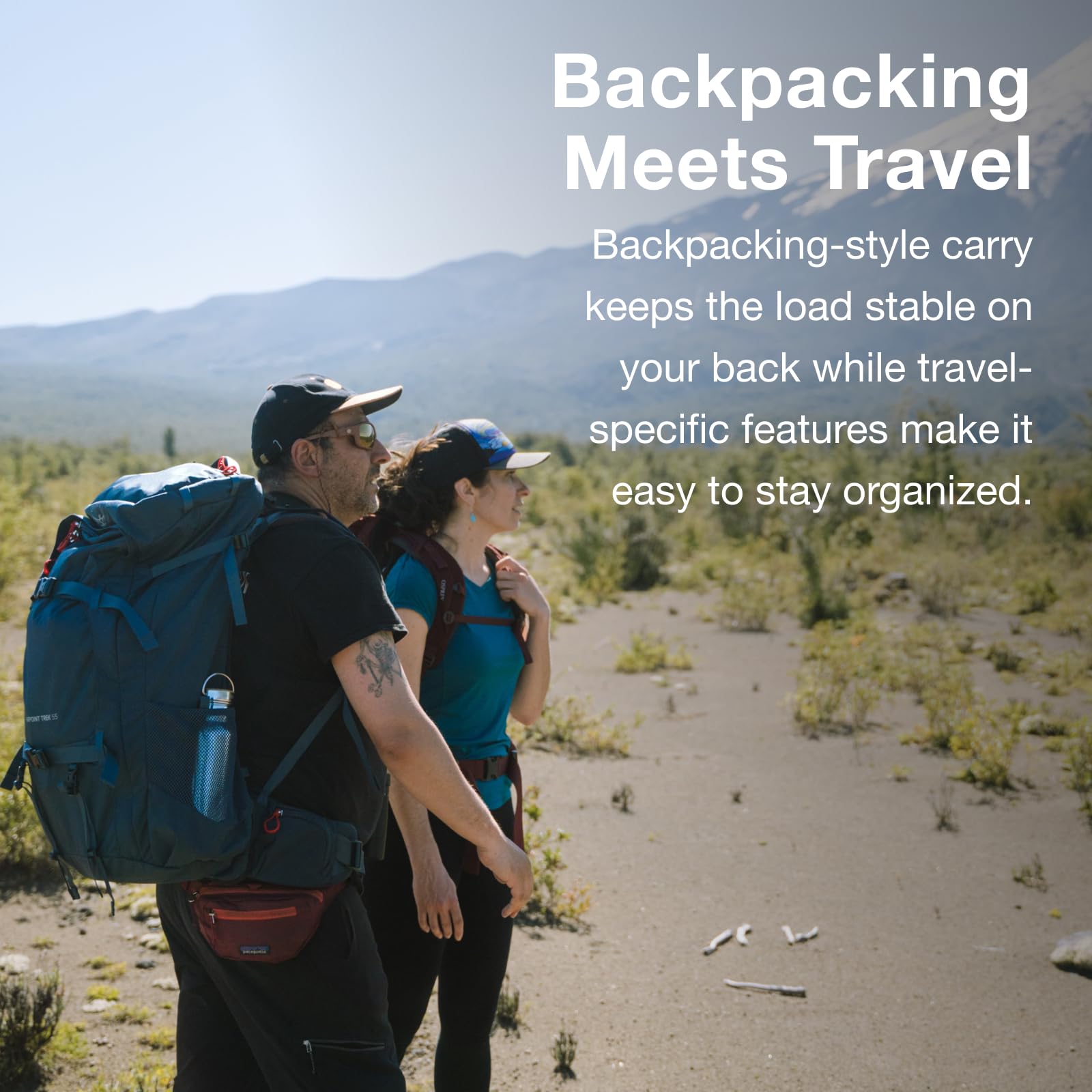 Osprey Fairview Trek 70 Women's Travel and Backpacking Backpack, Night Jungle Blue